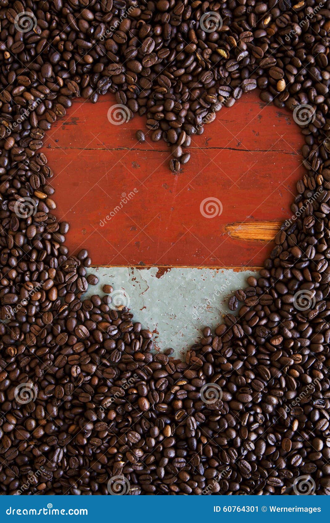 Heart Shape of Coffee Beans on Wooden Table Stock Image - Image of ...