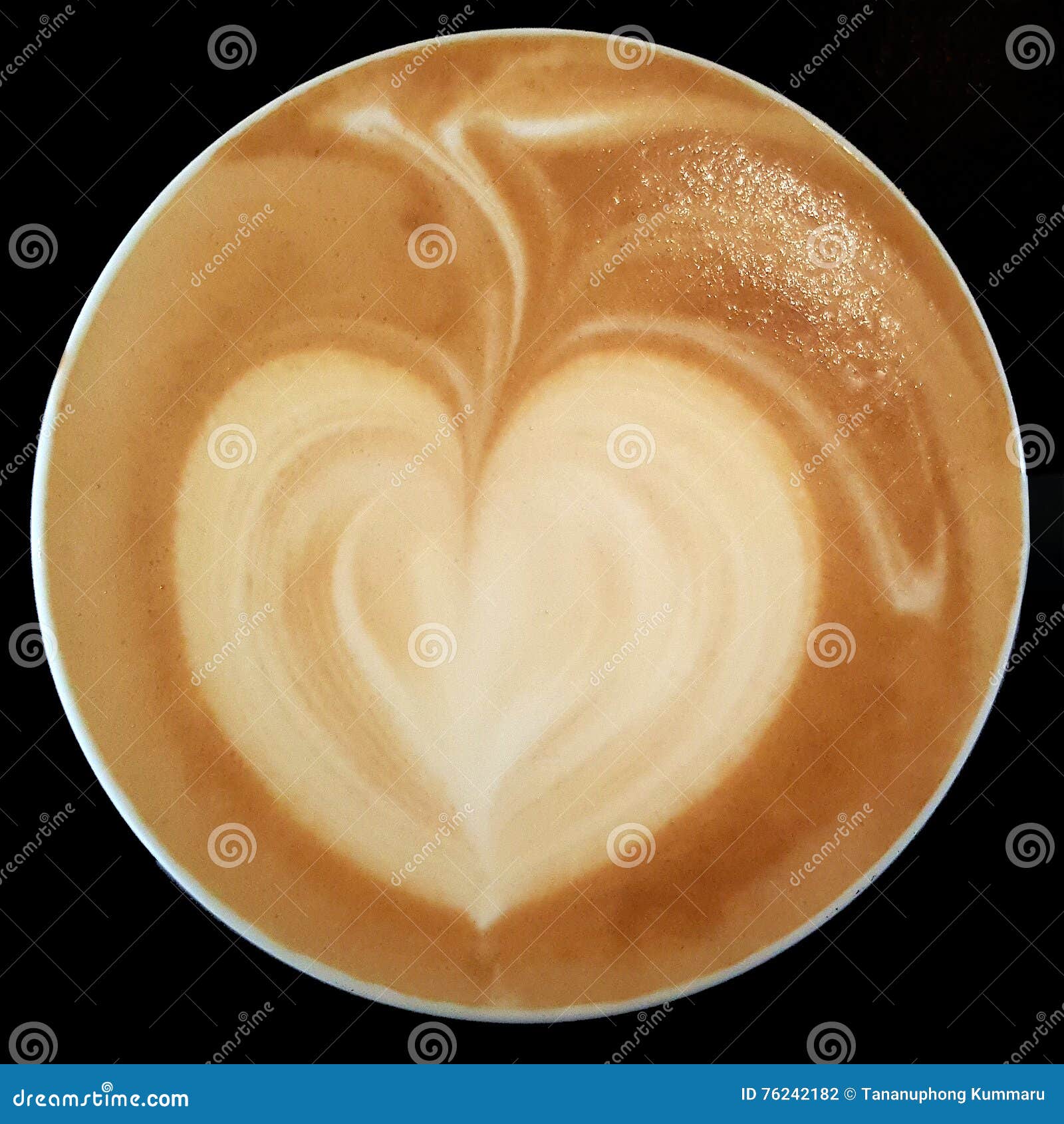 Heart shape coffee foam stock photo. Image of caffeine - 76242182