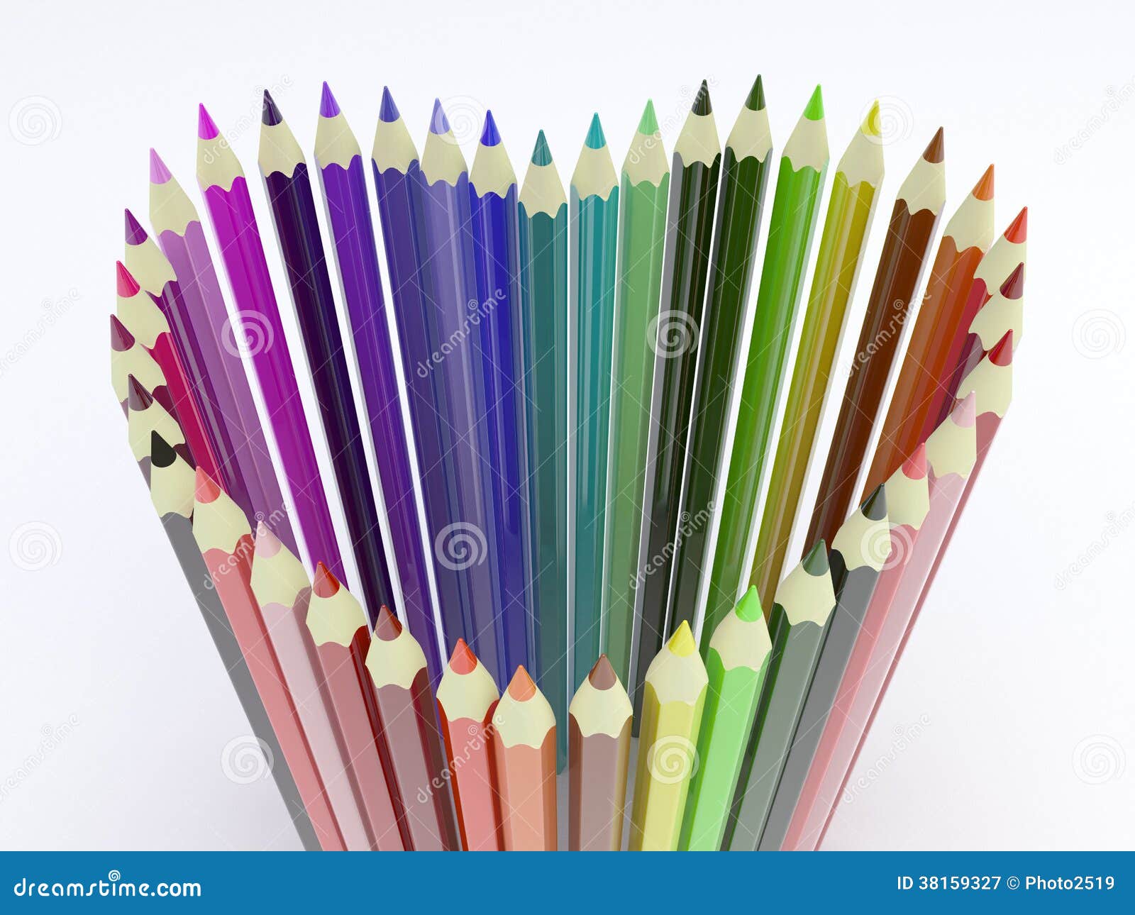 Heart Shape with Colored Pencils Stock Illustration - Illustration of ...