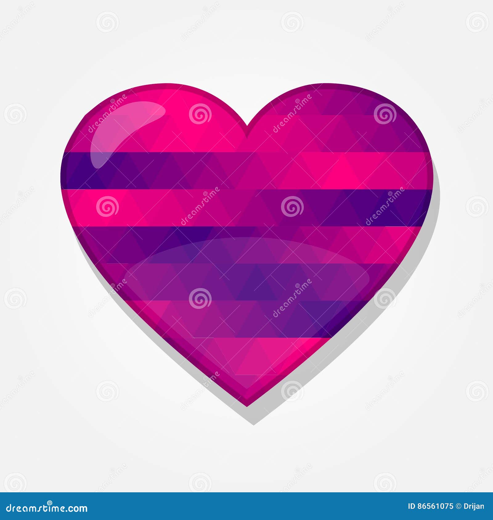Heart Shape with Colorful Triangles Stock Vector - Illustration of ...