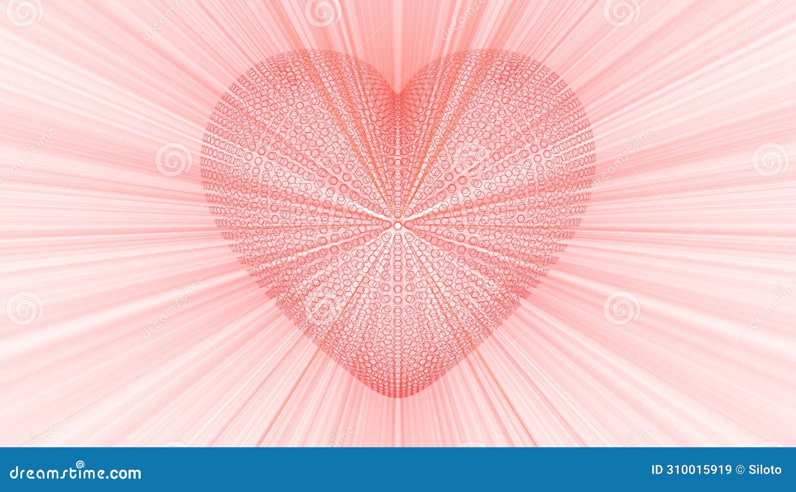 Heart Shape Composed of Hexagonal Particles Stock Illustration ...