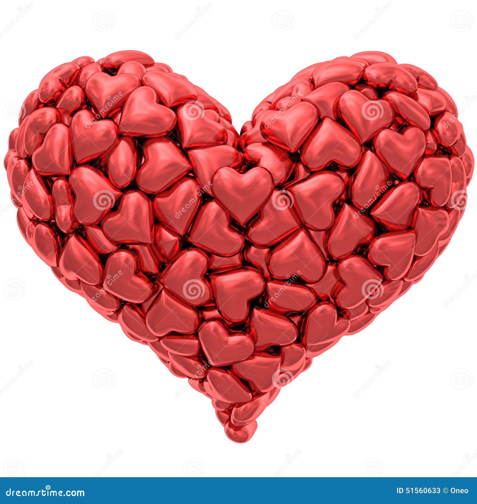 Heart Shape Composed of Many Red Hearts Isolated on White Stock Image ...
