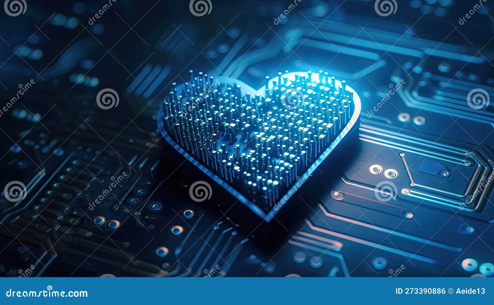 Heart Shape Computer Cell Phone Micro Chips. Valentine Motherboard ...