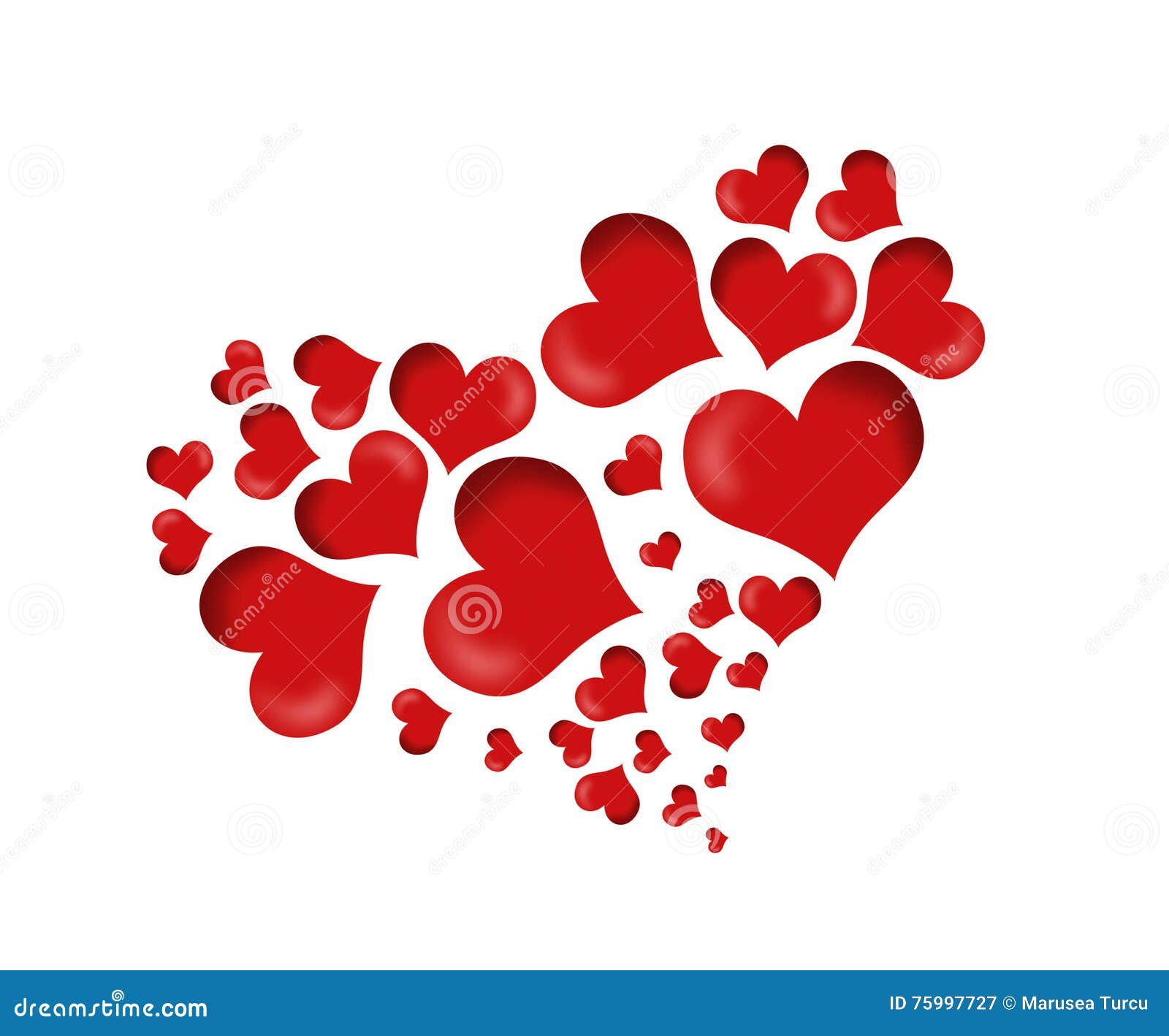 Heart Shape Concept Design with Small Hearts Stock Illustration ...