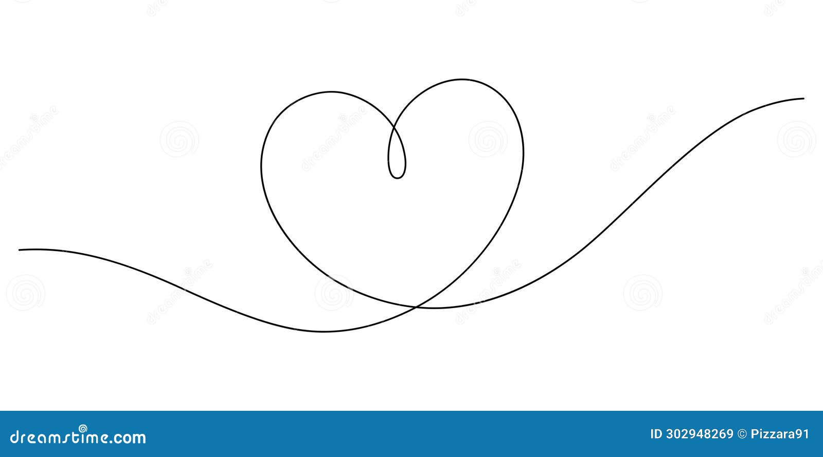 Heart Shape Continuous Thin Line Drawing Illustration Minimalism Stock ...