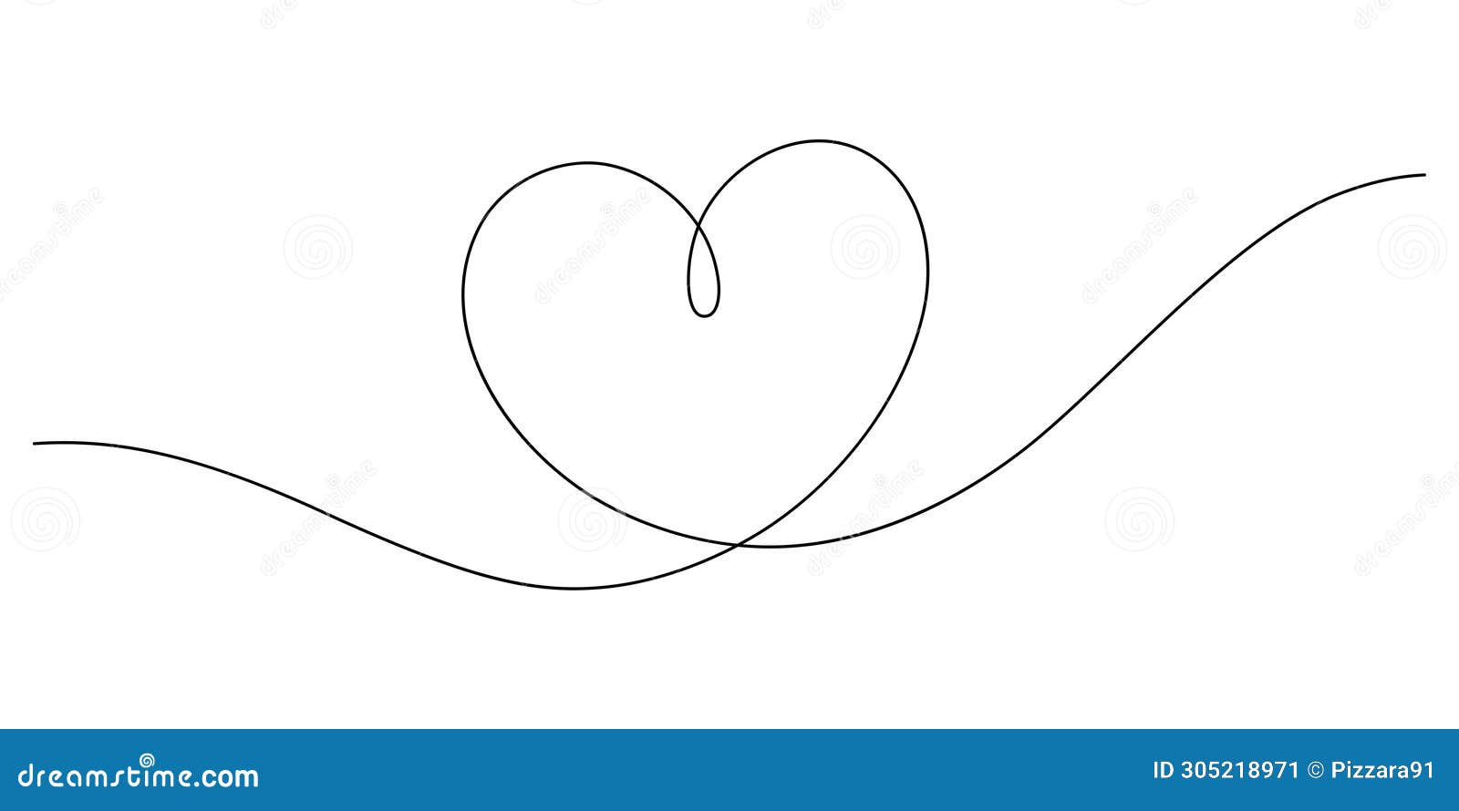 Heart Shape Continuous Thin Line Drawing Illustration Minimalism Stock ...