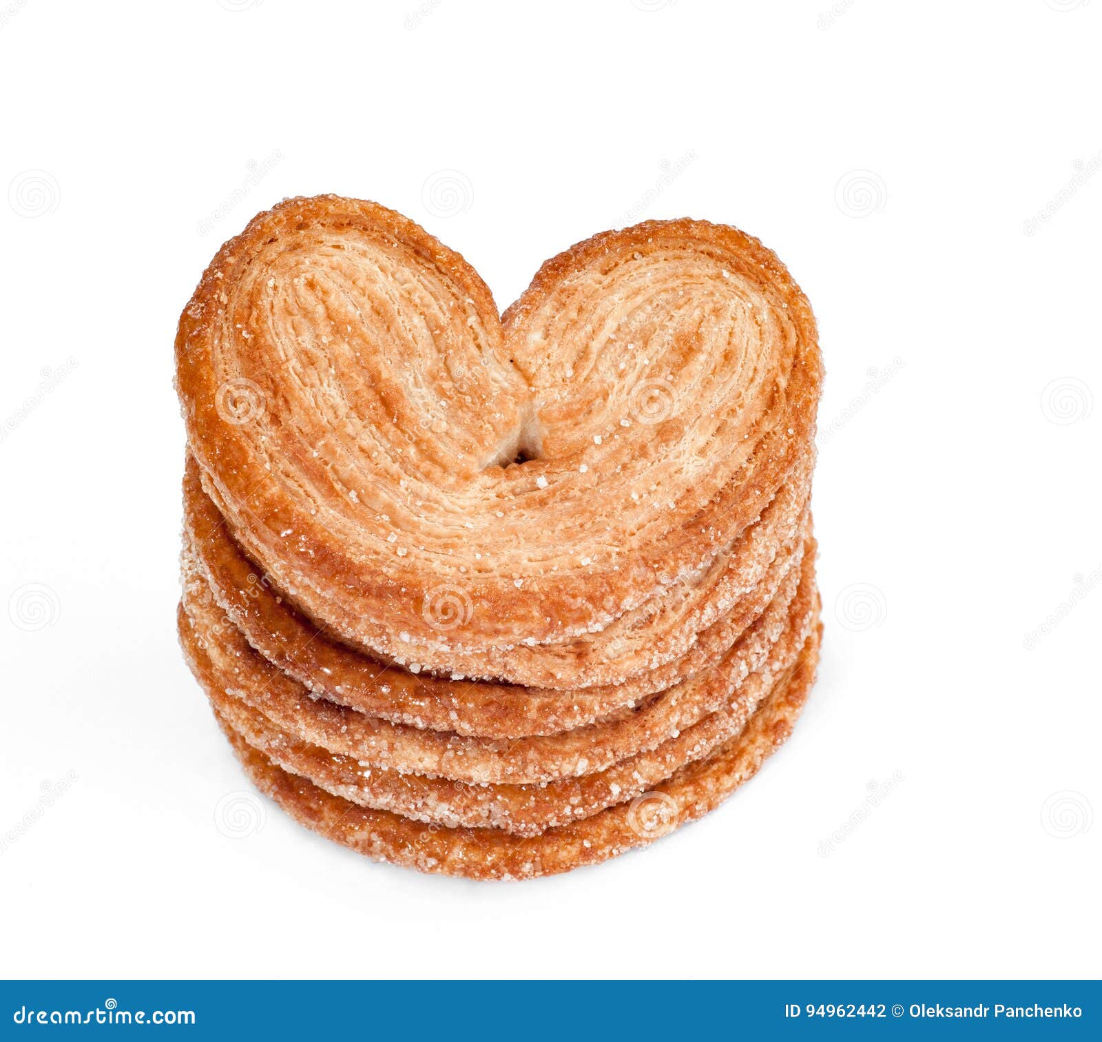 Heart Shape Cookies in Stack Isolated on White Stock Photo - Image of ...