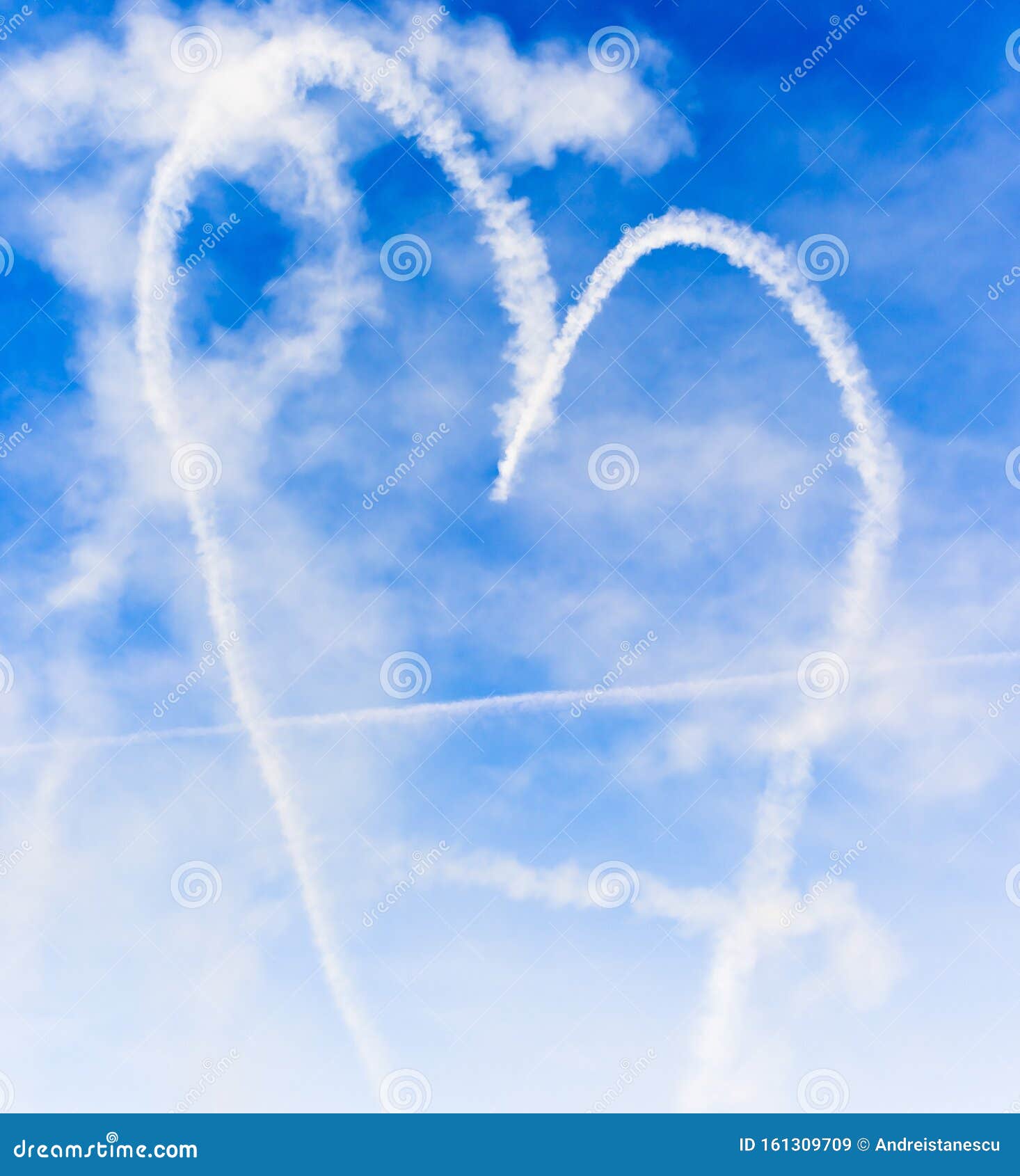 Heart Shape with Cupids Arrow Written in the Sky with Smoke Stock Image ...