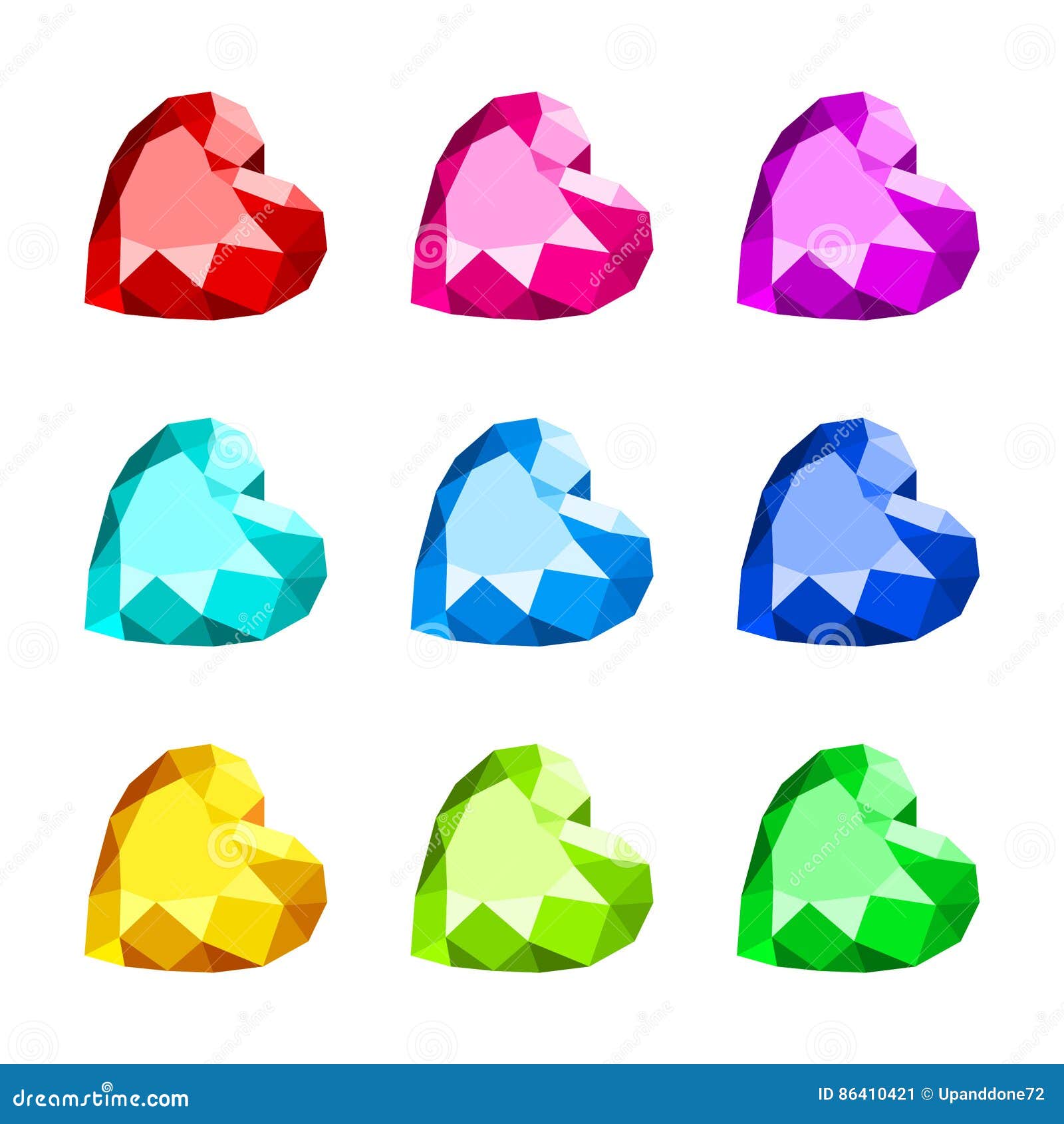 Heart shape diamond icon stock illustration. Illustration of color ...