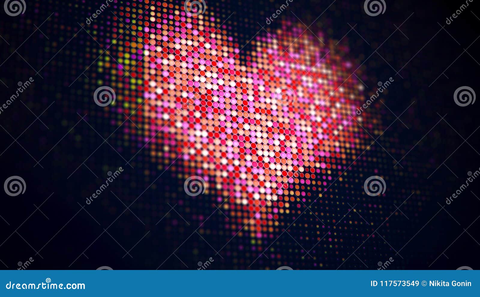 Heart Shape on Digital Screen 3D Render Stock Illustration ...