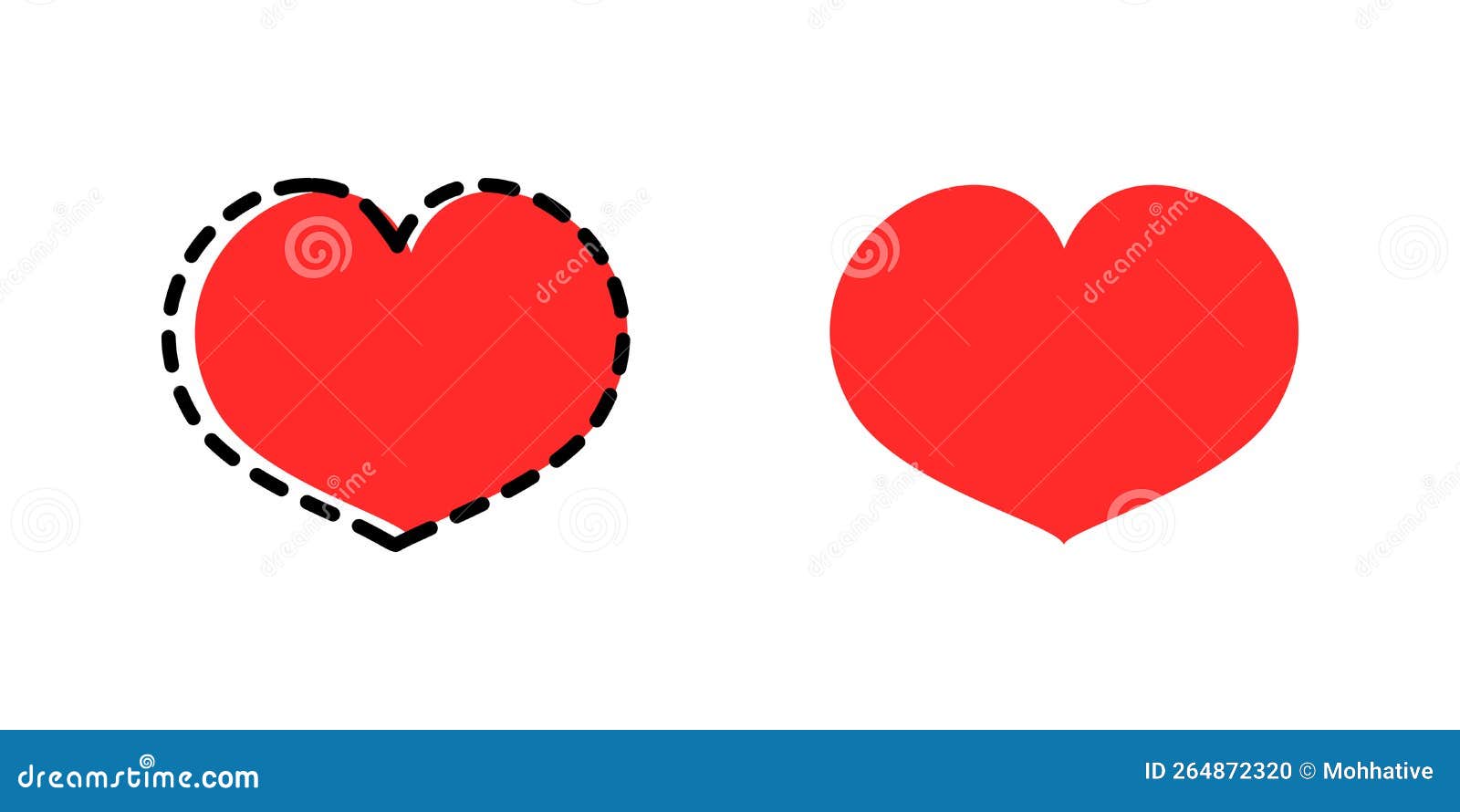 Heart Shape with Dotted Point and Regular Heart Shape Stock Vector ...