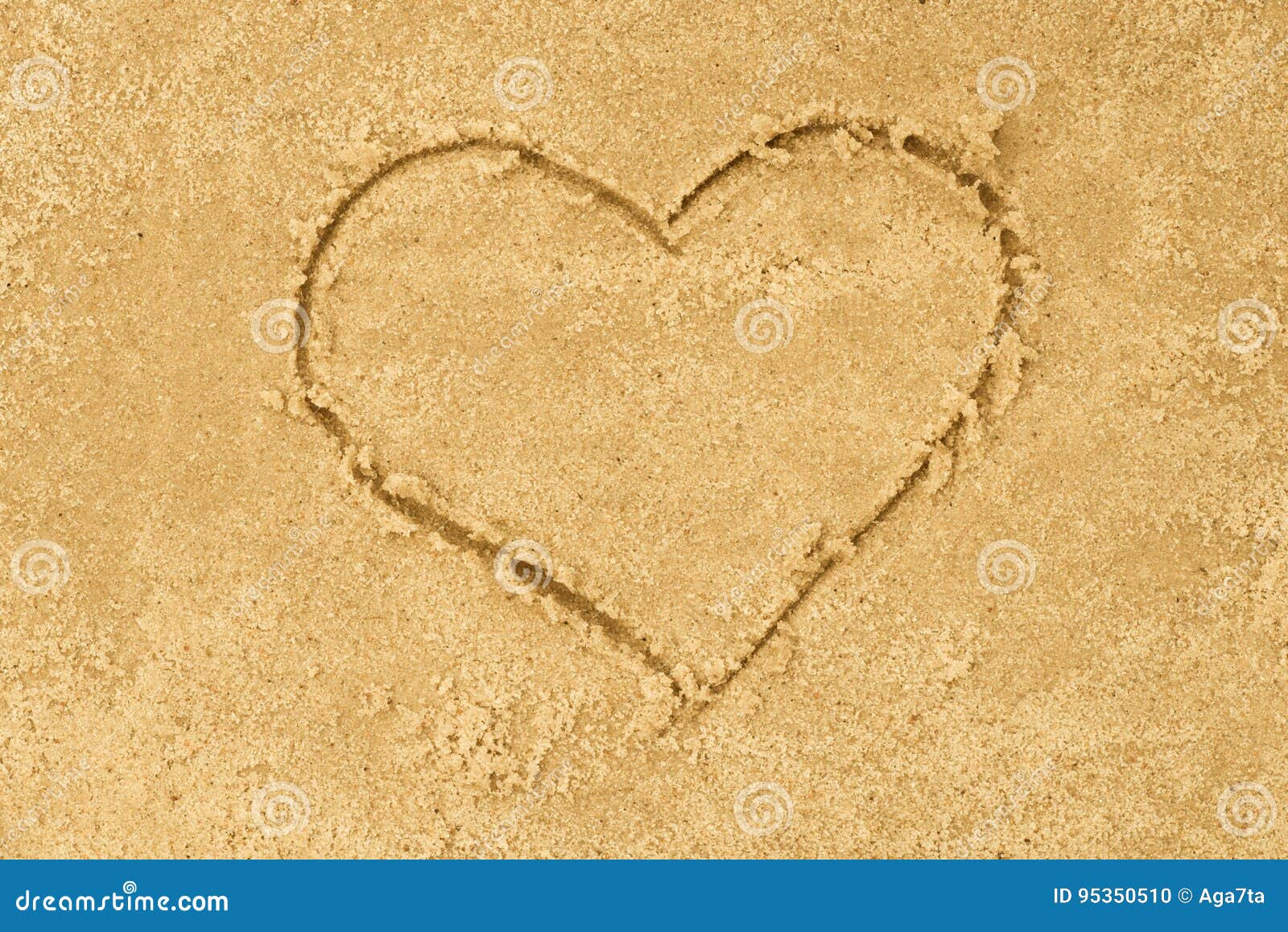 Heart Shape Drawing in Sand Stock Photo - Image of drawing, romantic ...