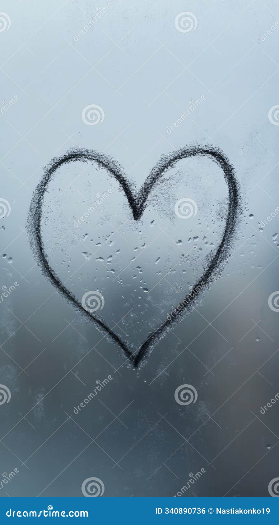Heart Shape Drawn on Foggy Window Glass Stock Photo - Image of drawing ...