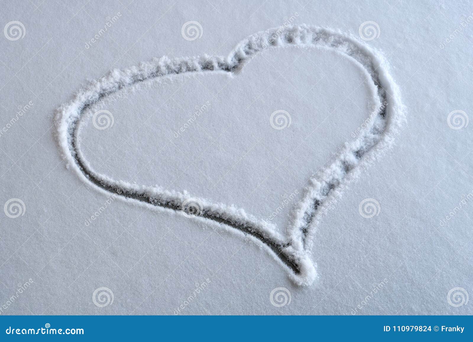 Heart Shape Drawn in the Snow Stock Photo - Image of delicate, feeling ...