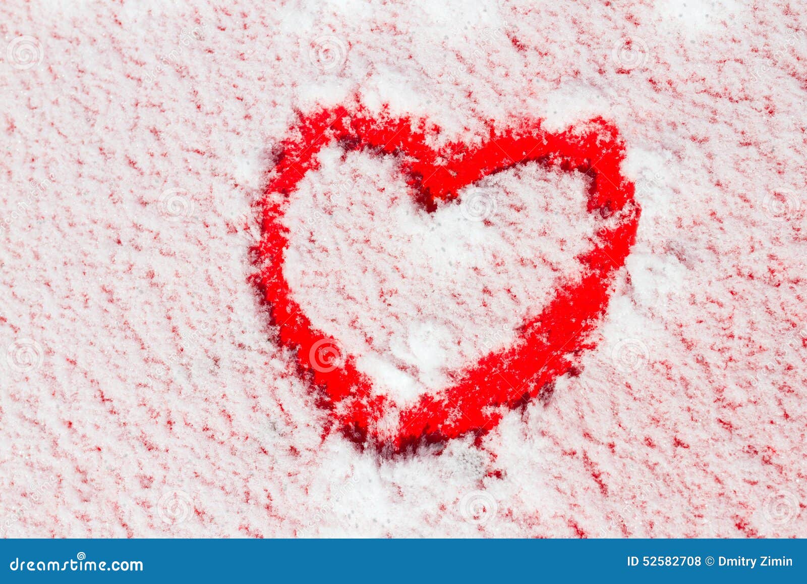 Heart shape drawn on snow stock photo. Image of shape - 52582708
