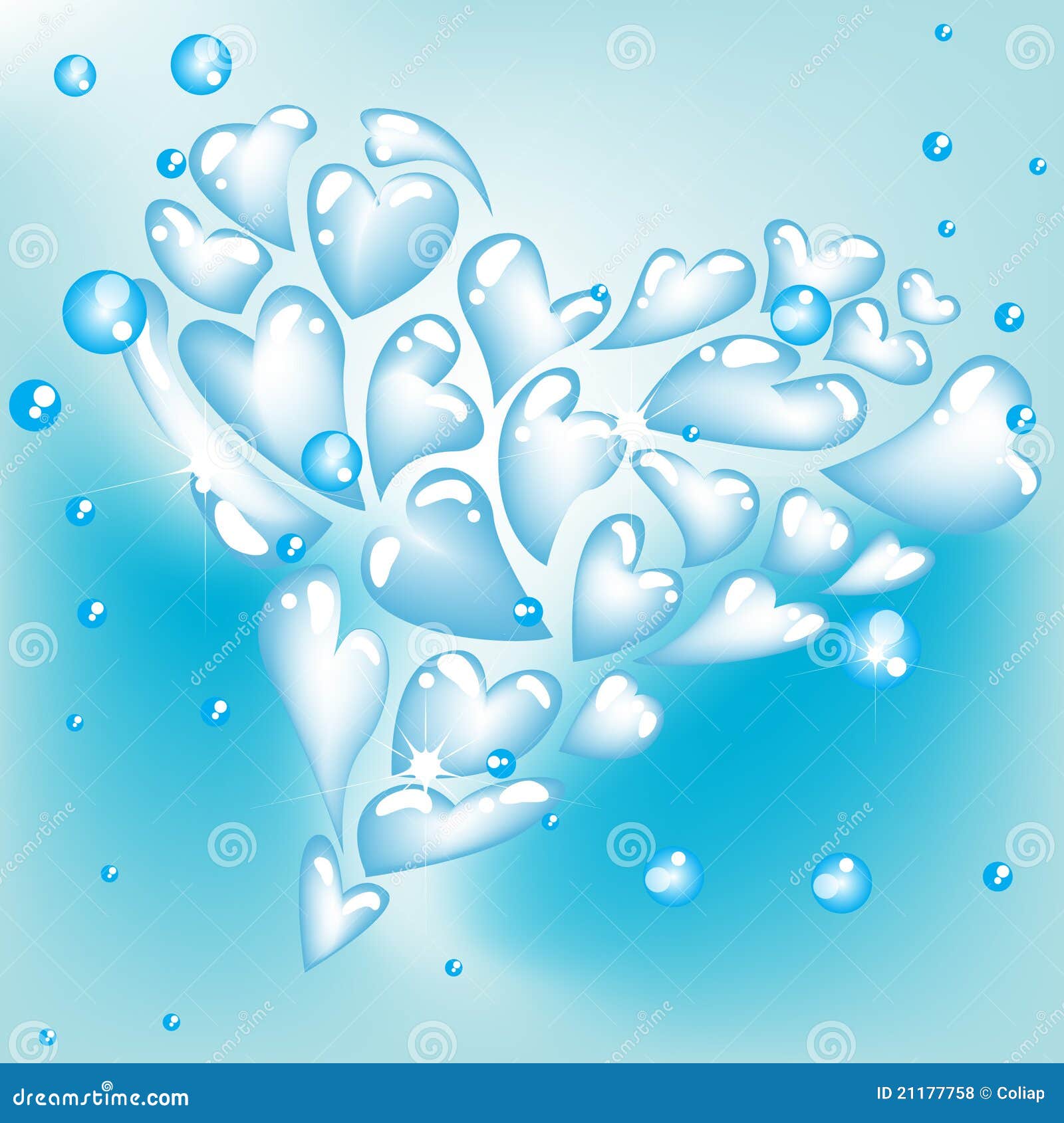 Heart shape drops of water stock vector. Illustration of vector - 21177758