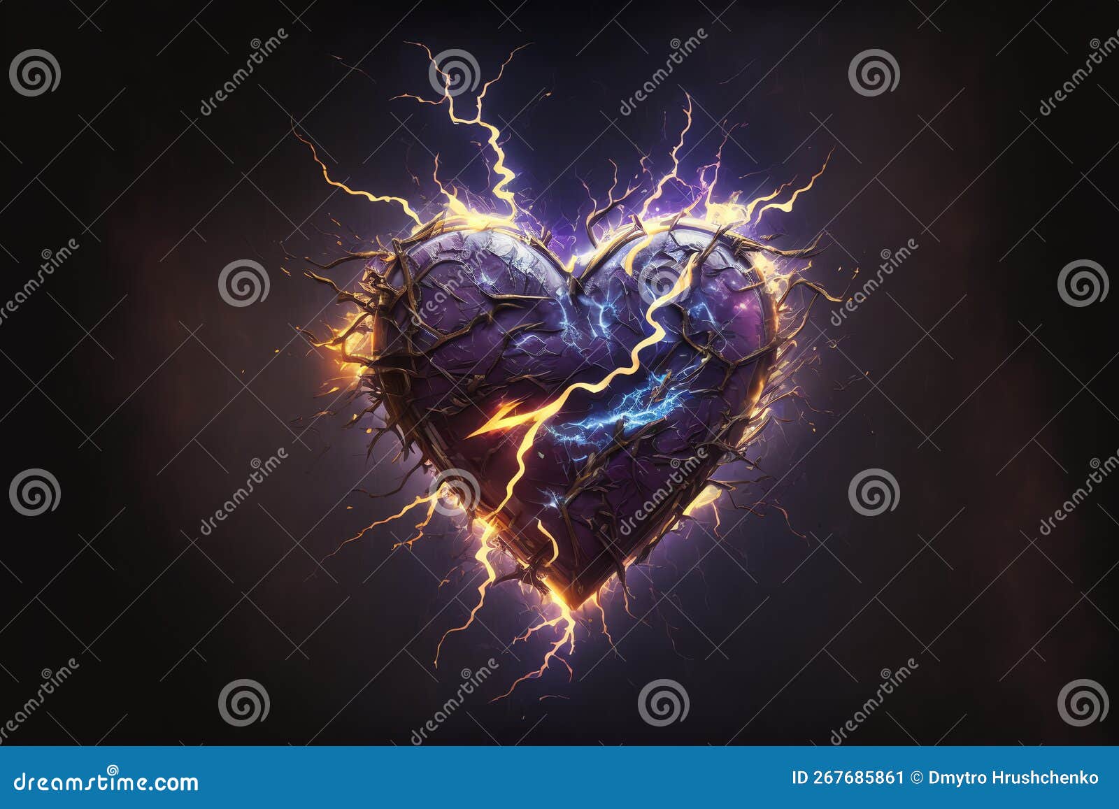 Heart Shape by Electrical Lightning. Creative Heart Symbol. Love ...