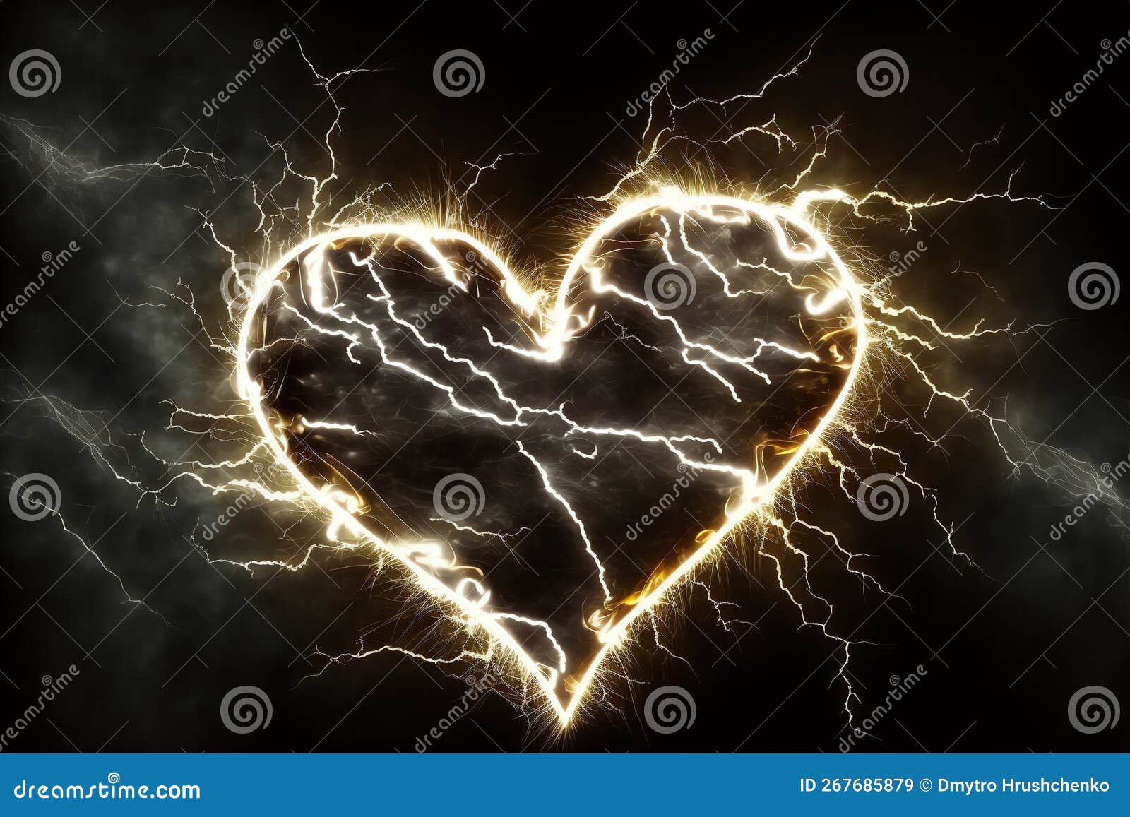 Heart Shape by Electrical Lightning. Creative Heart Symbol. Love ...