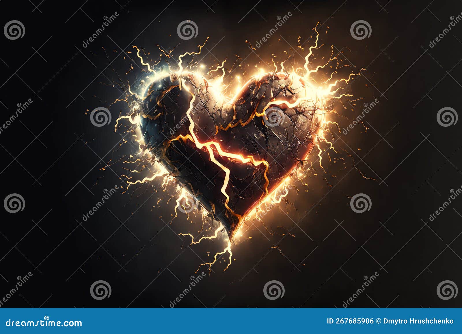 Heart Shape by Electrical Lightning. Creative Heart Symbol. Love ...