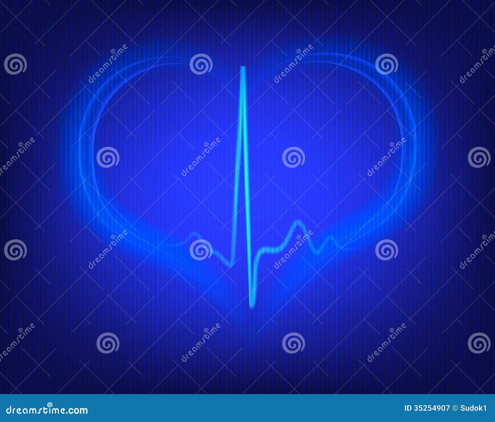 Heart Shape and Electrocardiogram Stock Illustration - Illustration of ...