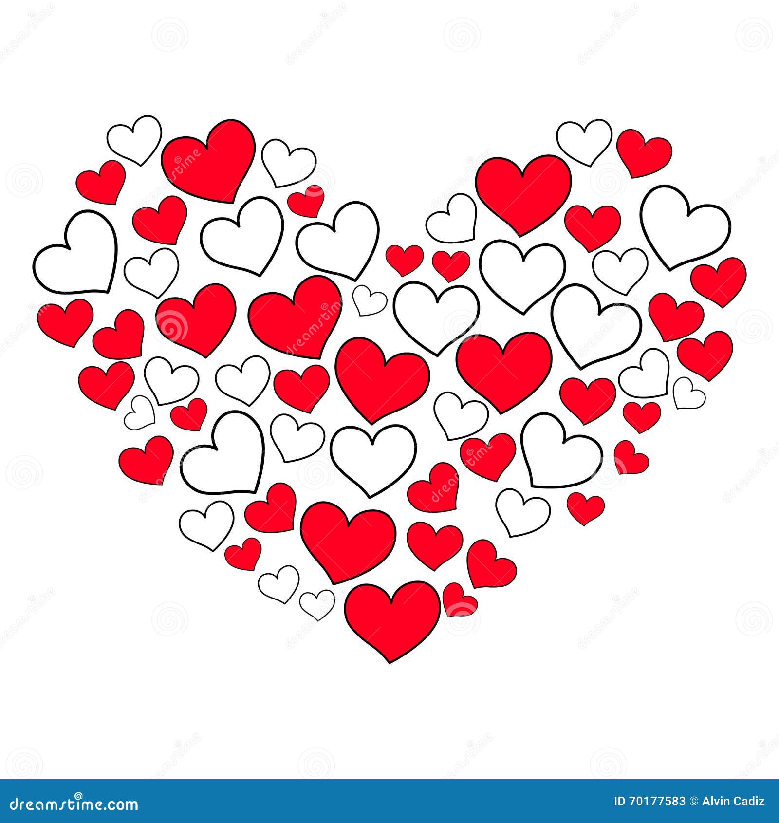 Heart Shape Filled with Heart Stock Vector - Illustration of logo ...