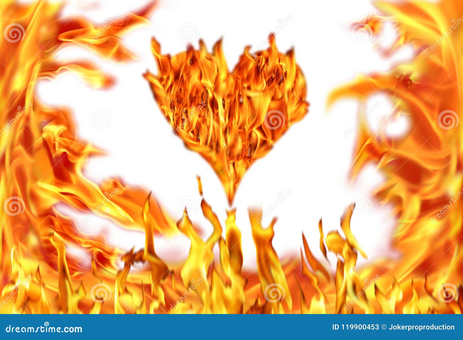 Heart Shape and Fire Flames Stock Image - Image of blazing, bright ...