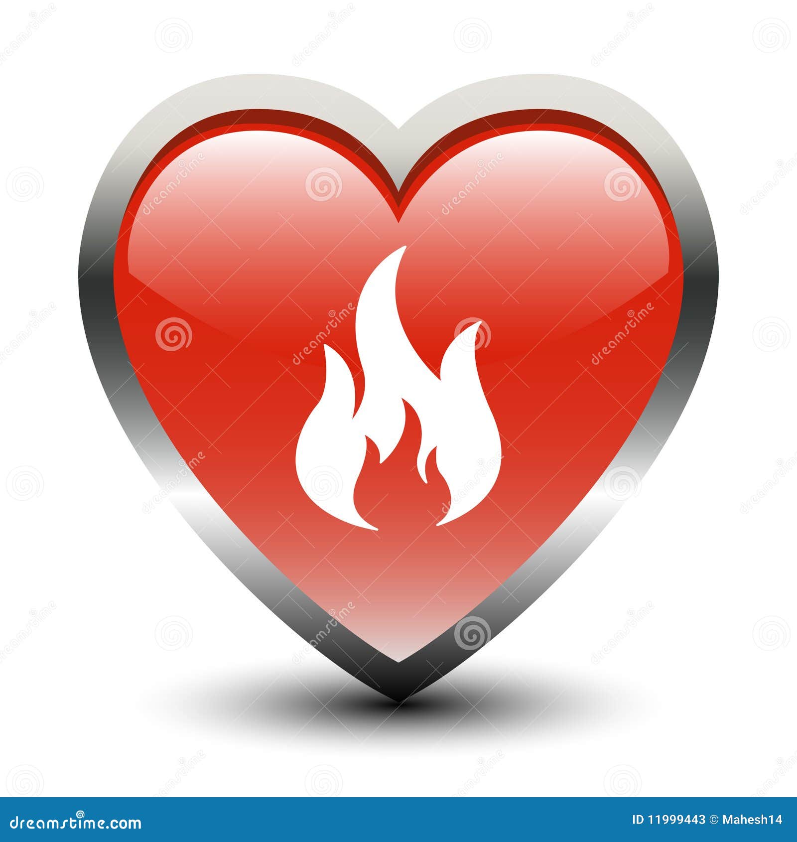 Heart Shape Fire Icon Stock Photos - Image: 11999443