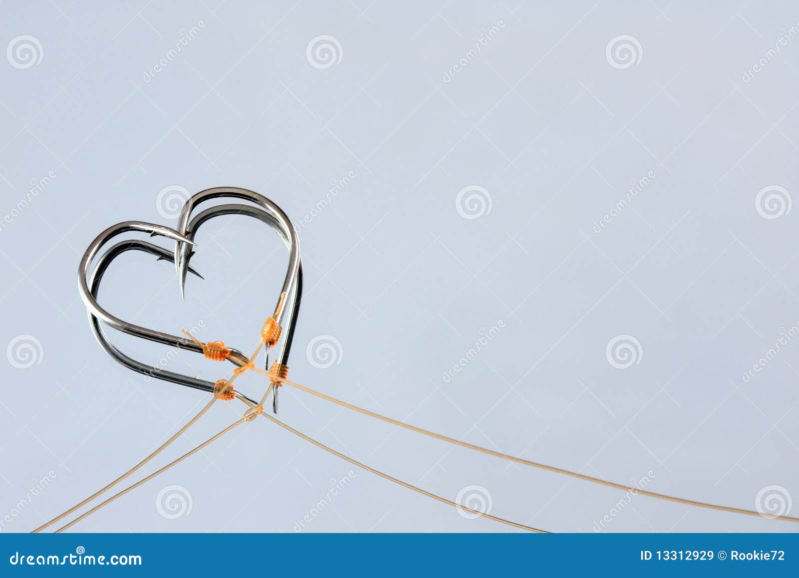 Heart Shape fishing hooks stock image. Image of double - 13312929