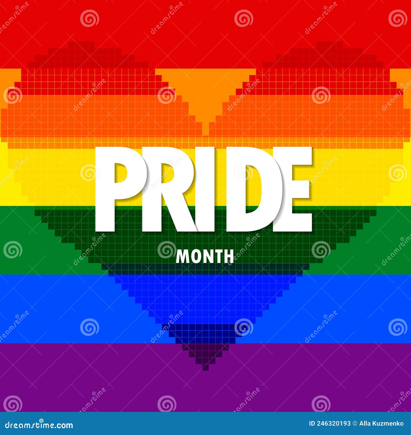 Heart Shape In Flag Lgbt Color Doodle Style Lgbt Icon Template