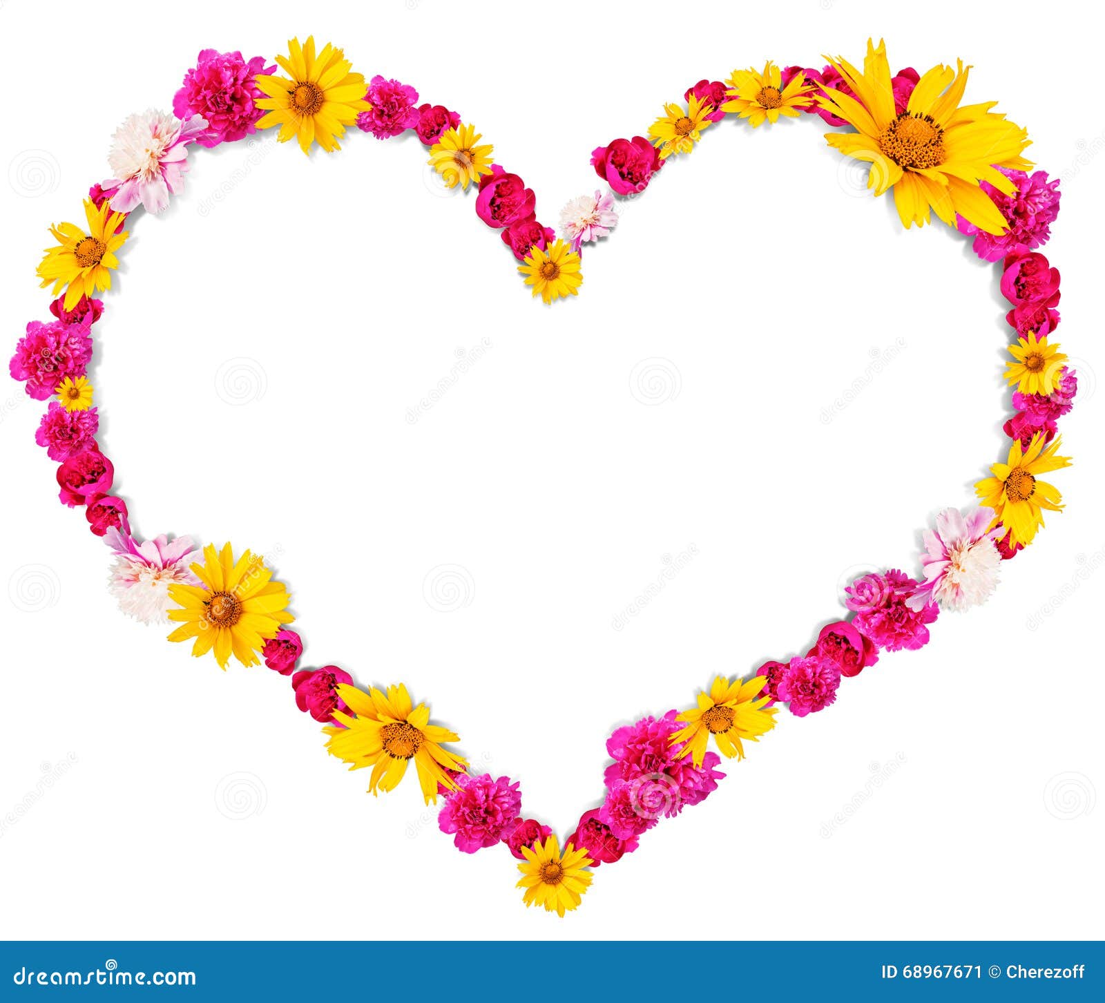 Heart shape from flowers stock image. Image of closeup - 68967671
