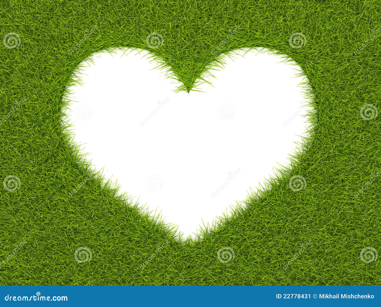 Heart Shape Frame from Grass Stock Illustration - Illustration of plant ...