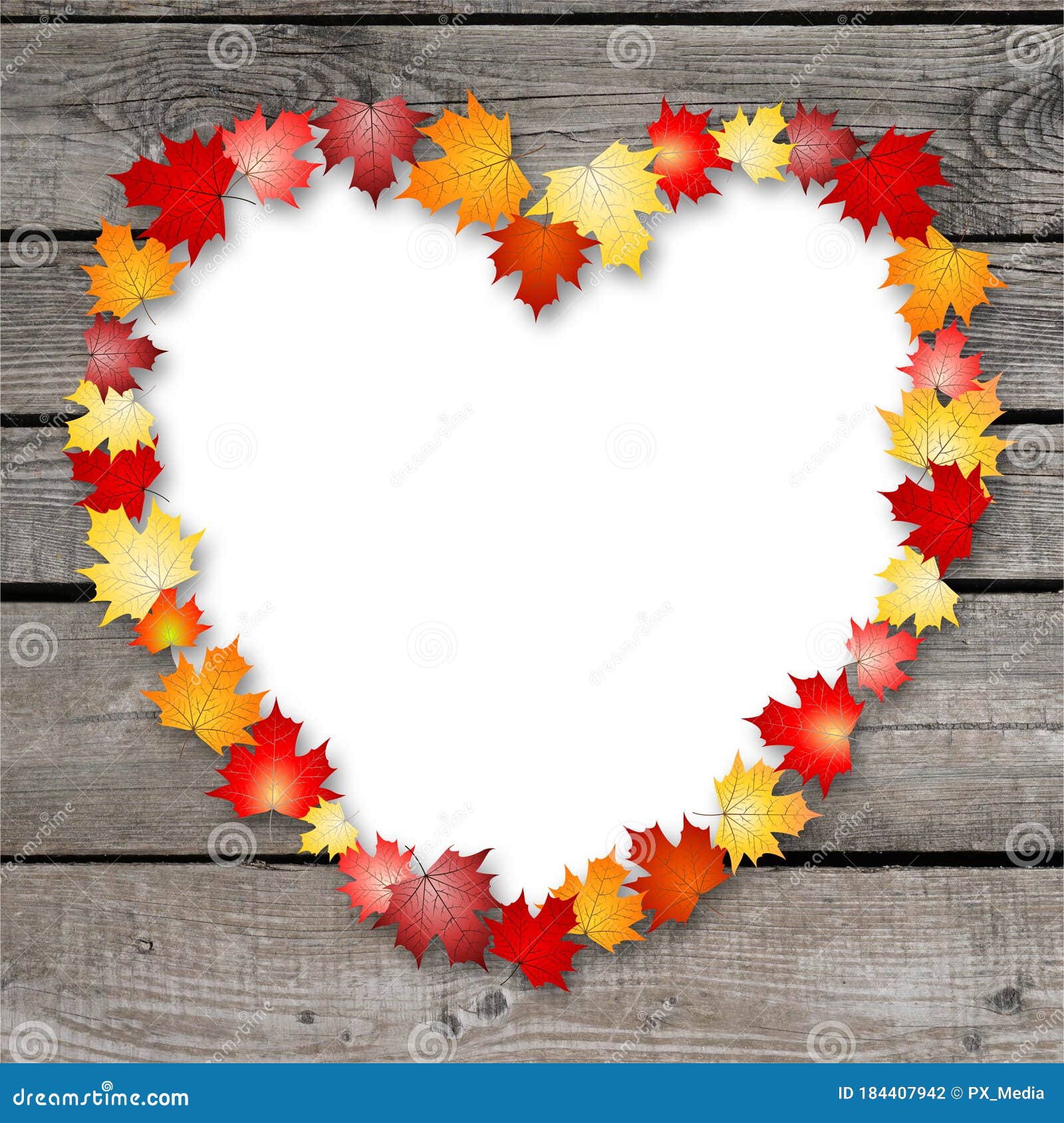 Heart Shape Frame with Autumn, Fall Leaves Stock Illustration ...