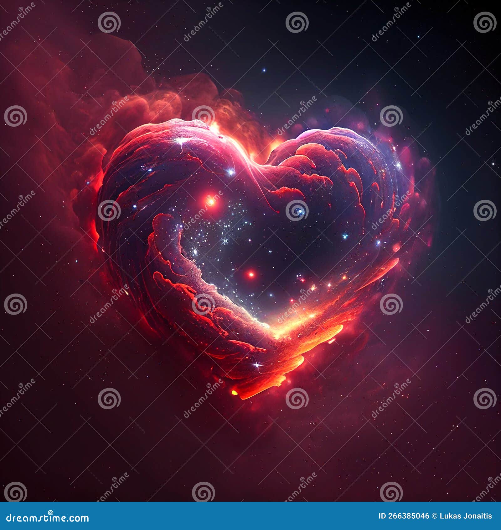 Heart Shape Galaxy, Imagination of a Heart Shape Galaxy, AI Generated ...