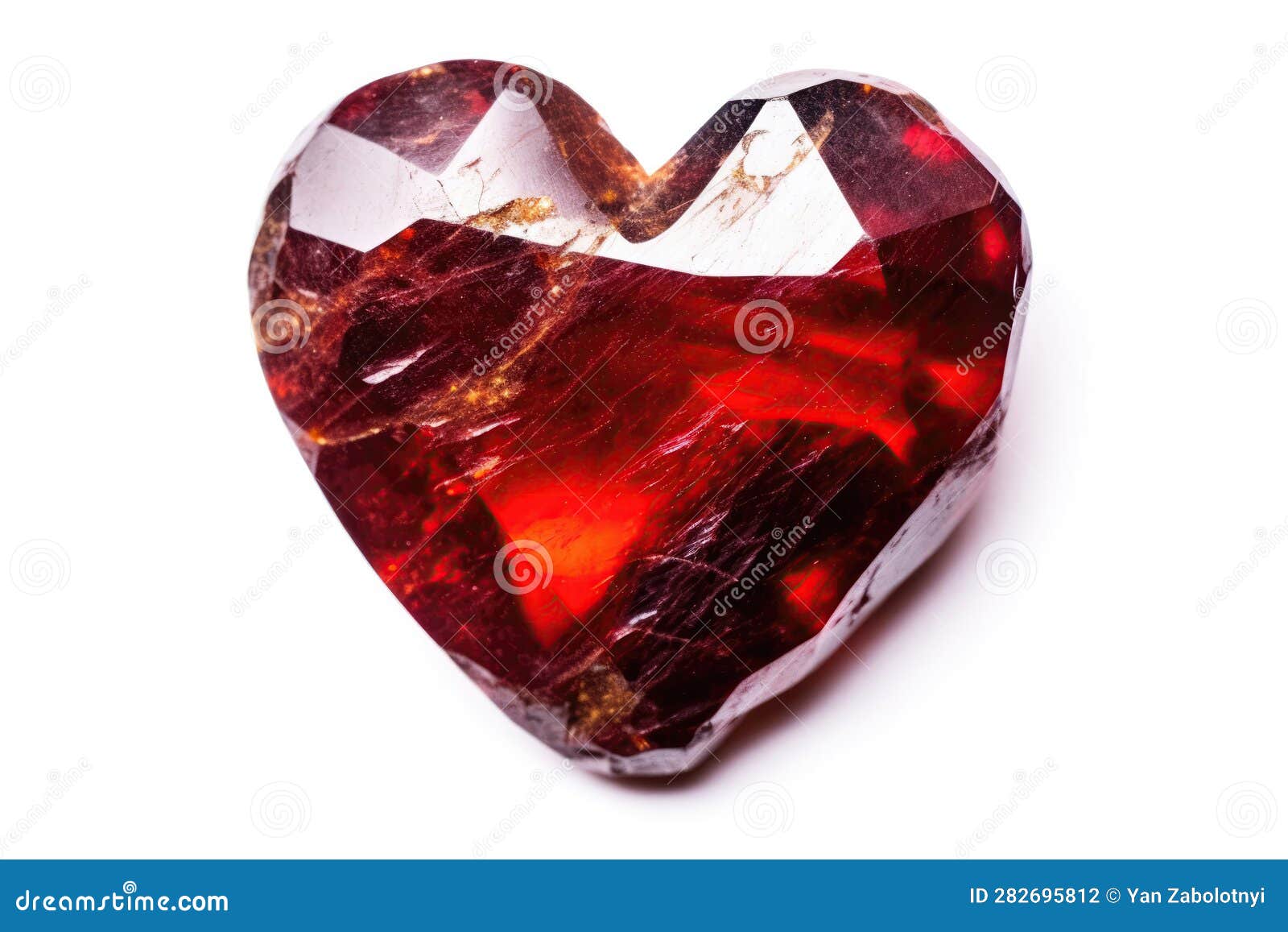 Heart Shape of Garnet on White Background. Generative AI Stock ...