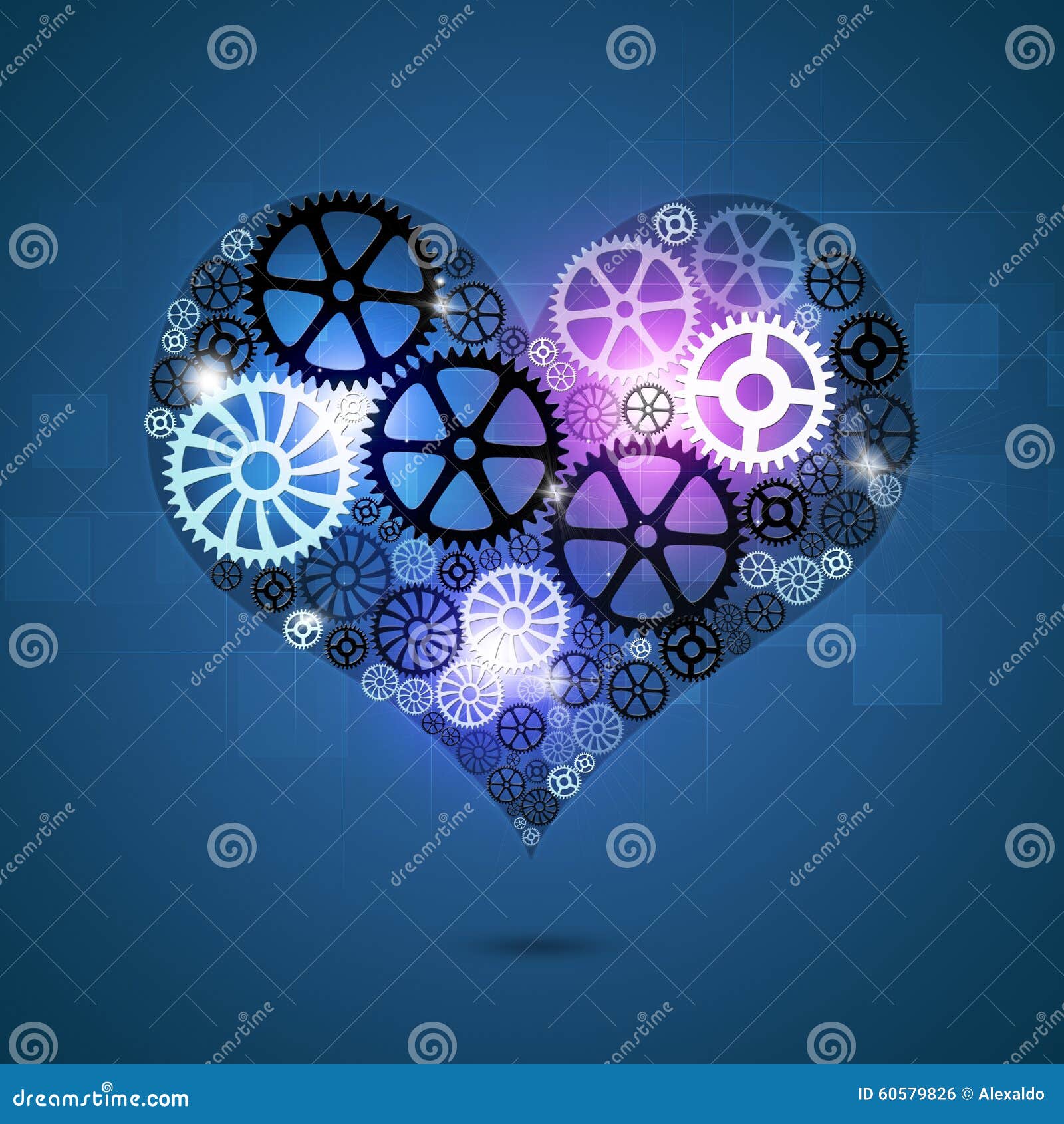 Heart Shape Gears stock illustration. Illustration of abstract - 60579826