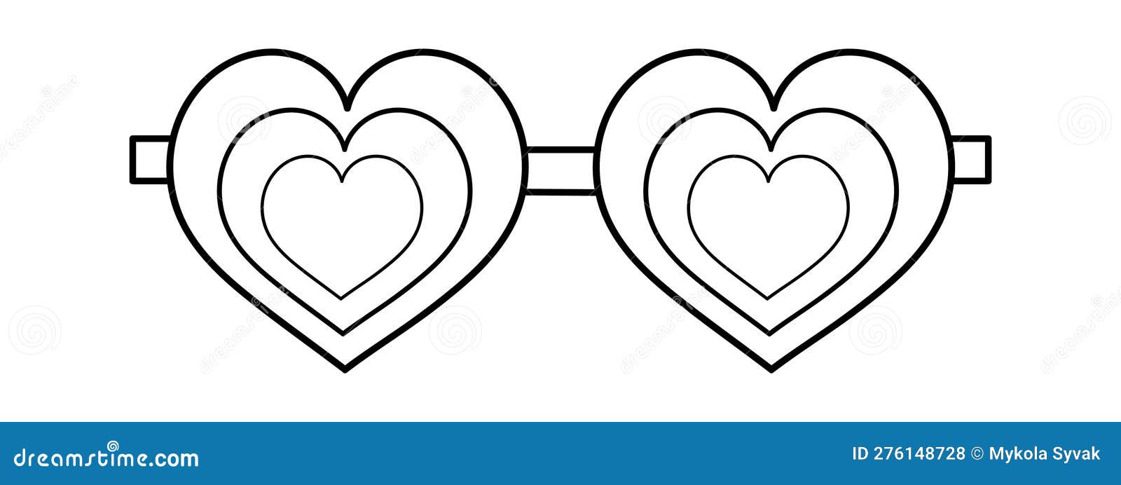 Heart Shape Glasses stock vector. Illustration of style - 276148728