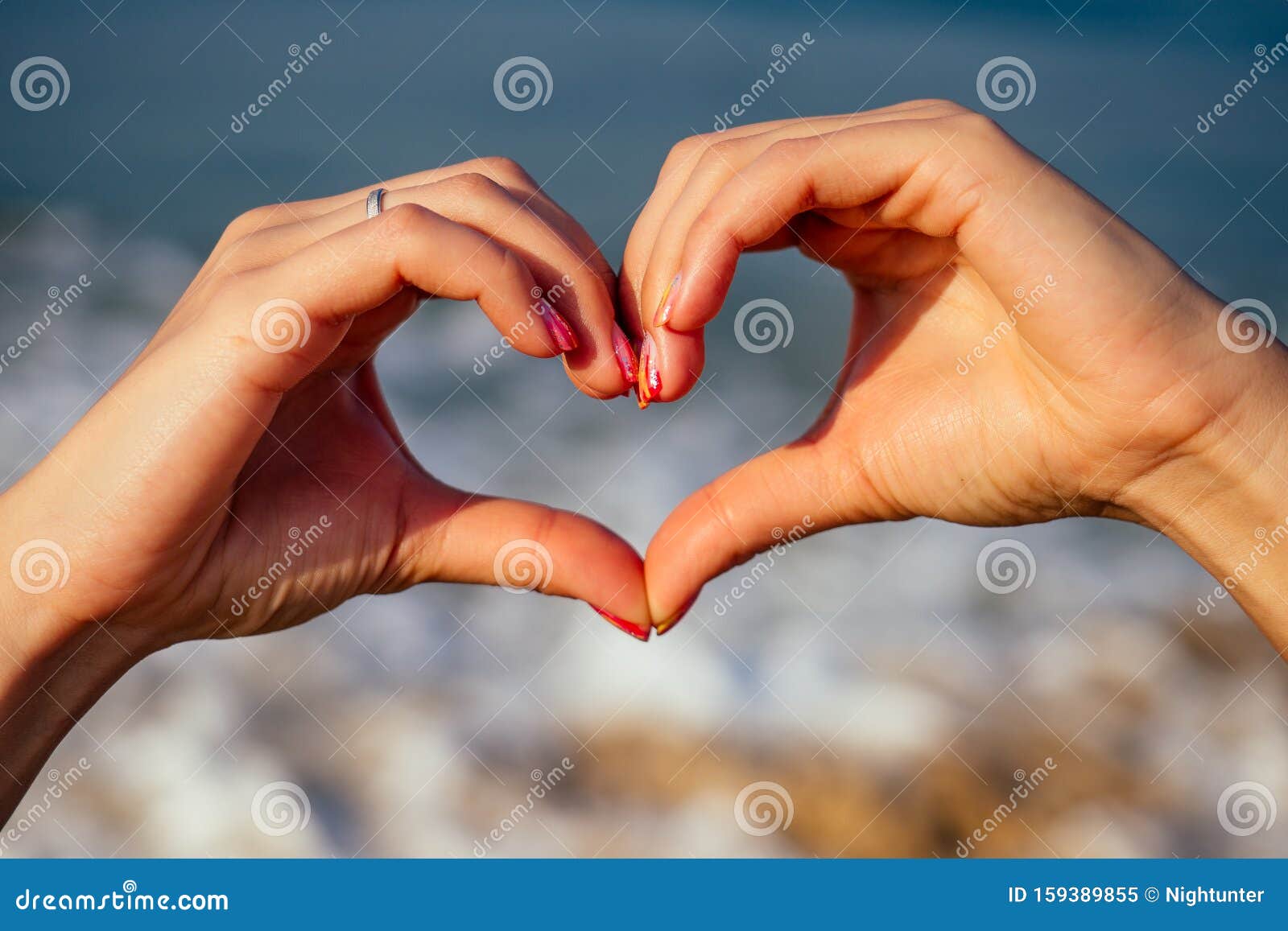 Heart Shape with Hands on Sunset Goa India Stock Image - Image of ...