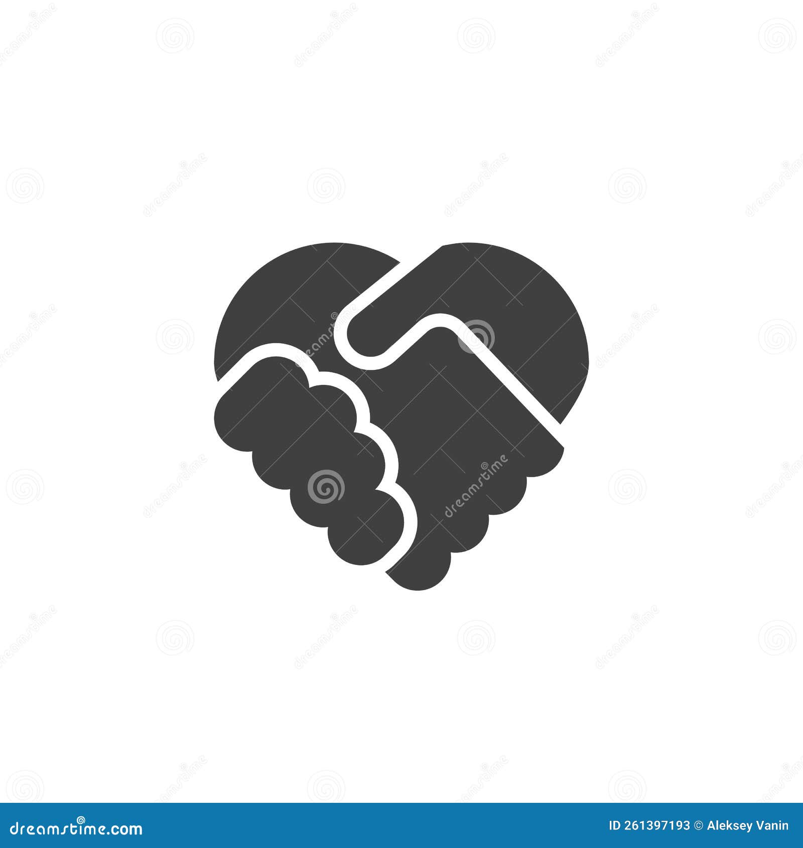 Heart Shape Handshake Vector Icon Stock Vector - Illustration of ...