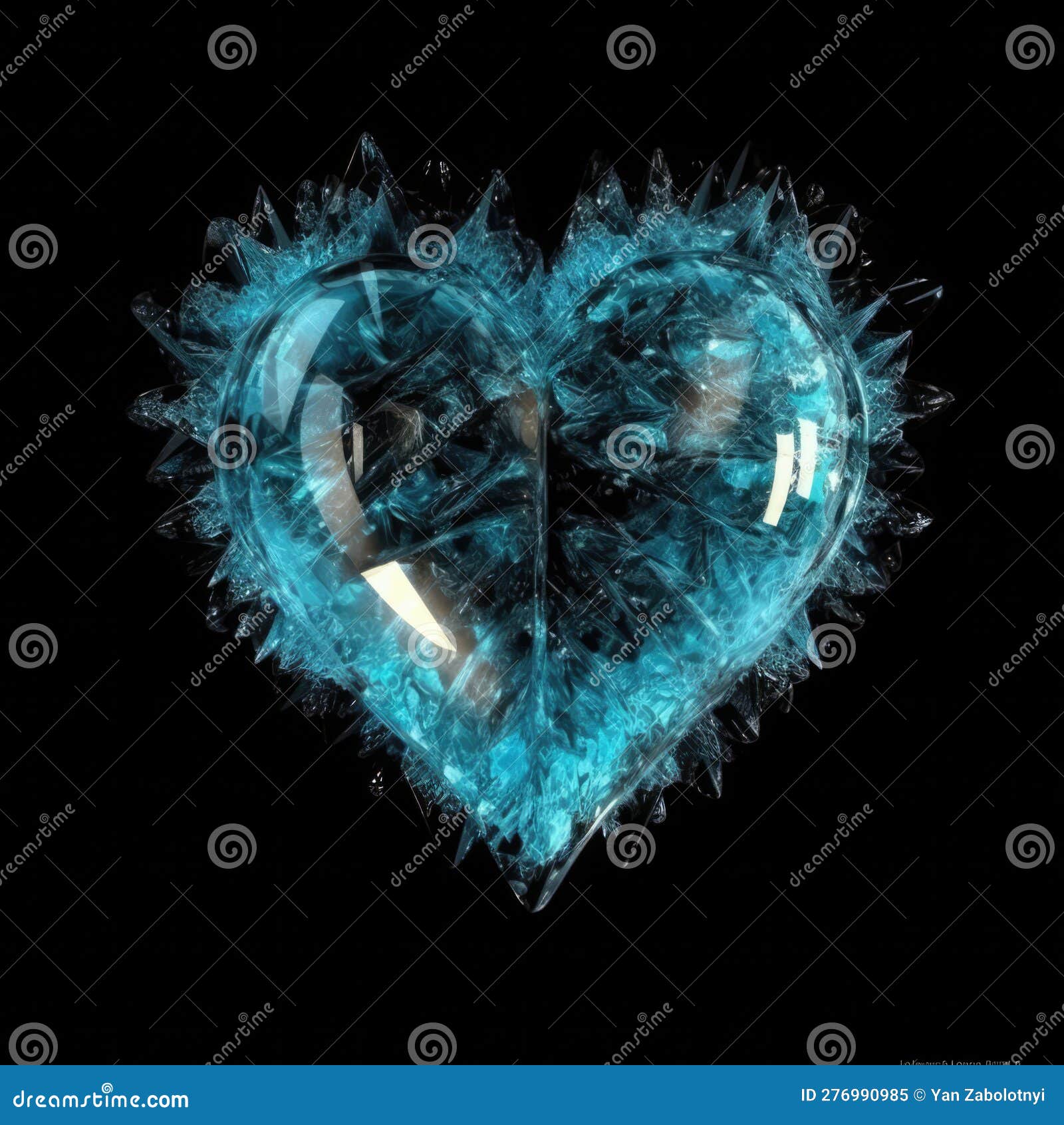 Ice Blue Hearts On Fire