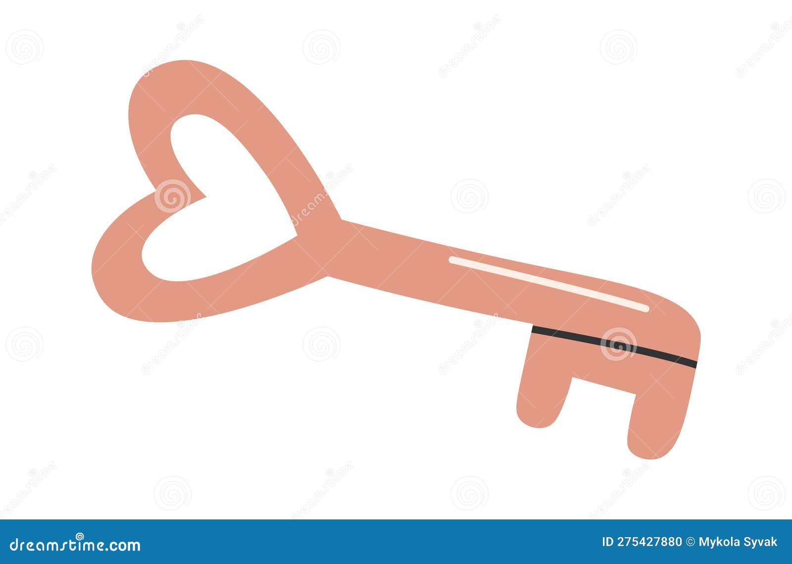 Heart Shape Key stock vector. Illustration of heart - 275427880