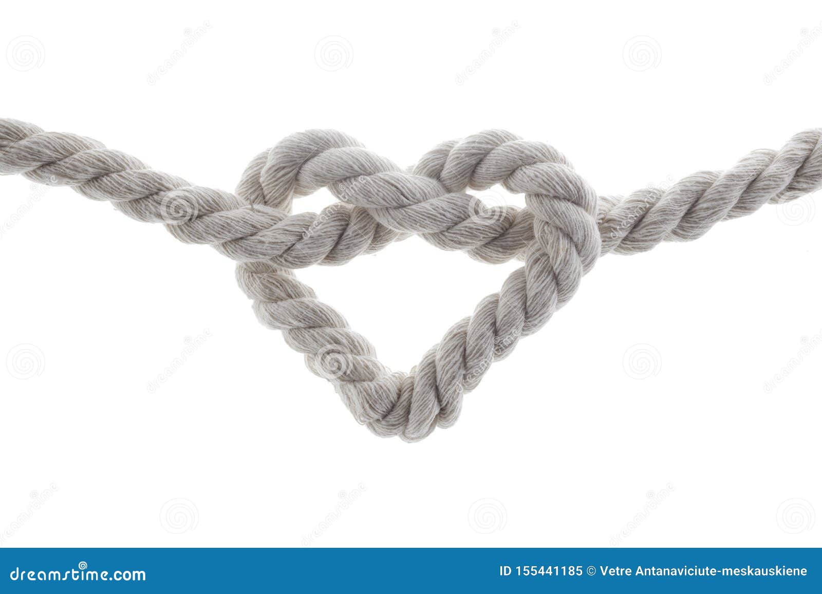 Heart Shape Knot of Rope Isolated on White Background Stock Image ...