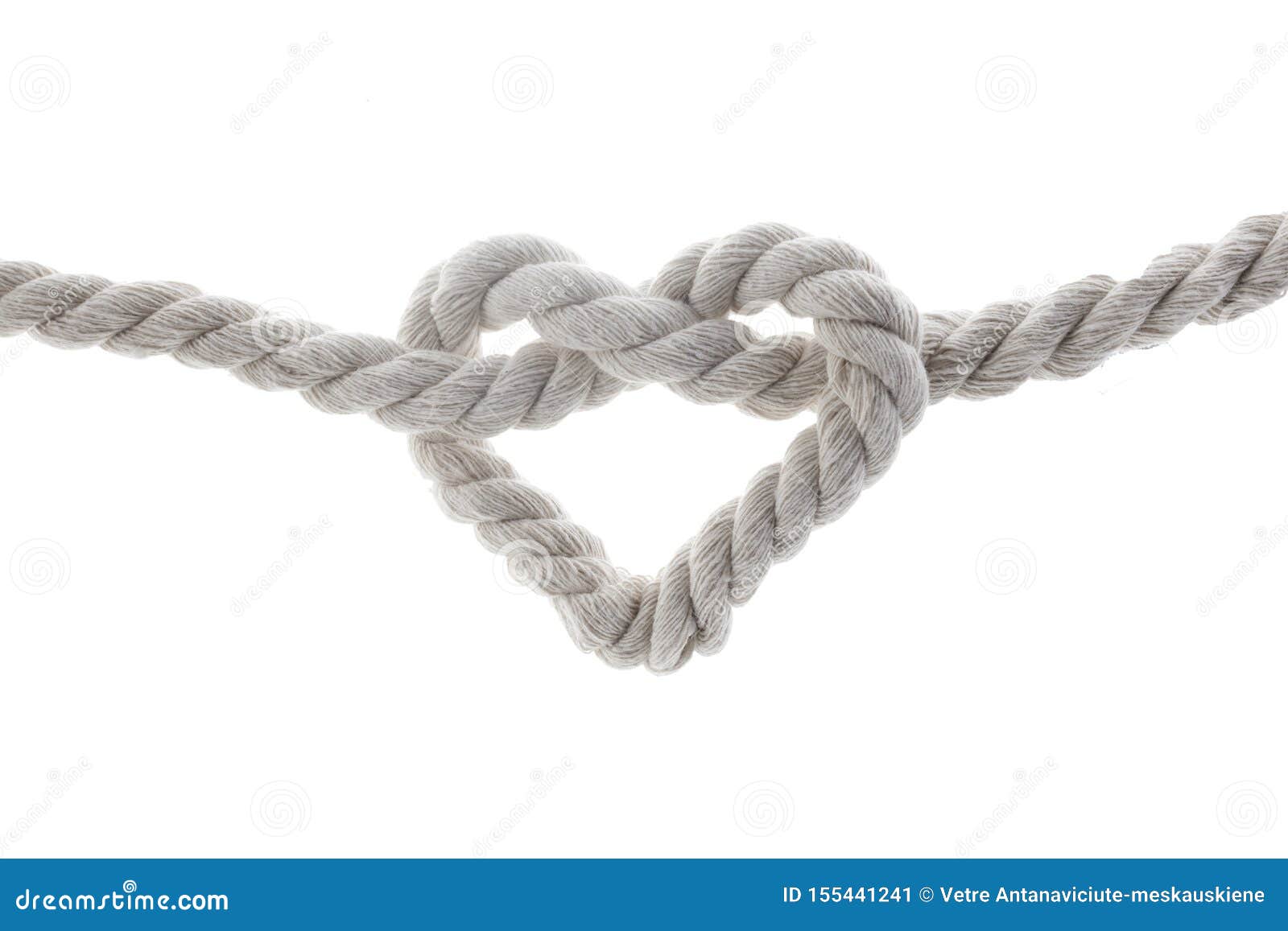 Heart Shape Knot of Rope Isolated on White Background Stock Image ...