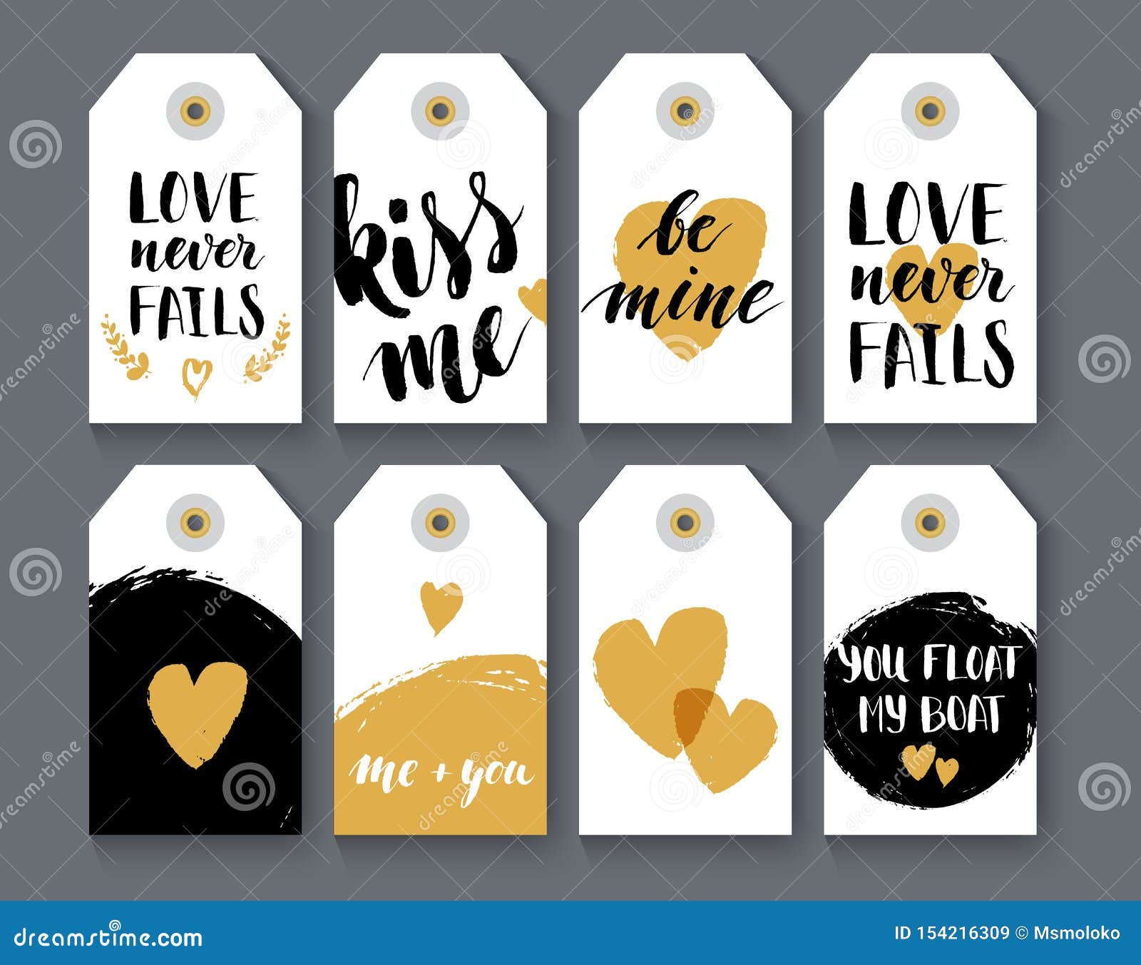 Heart shape label set stock vector. Illustration of gift - 154216309