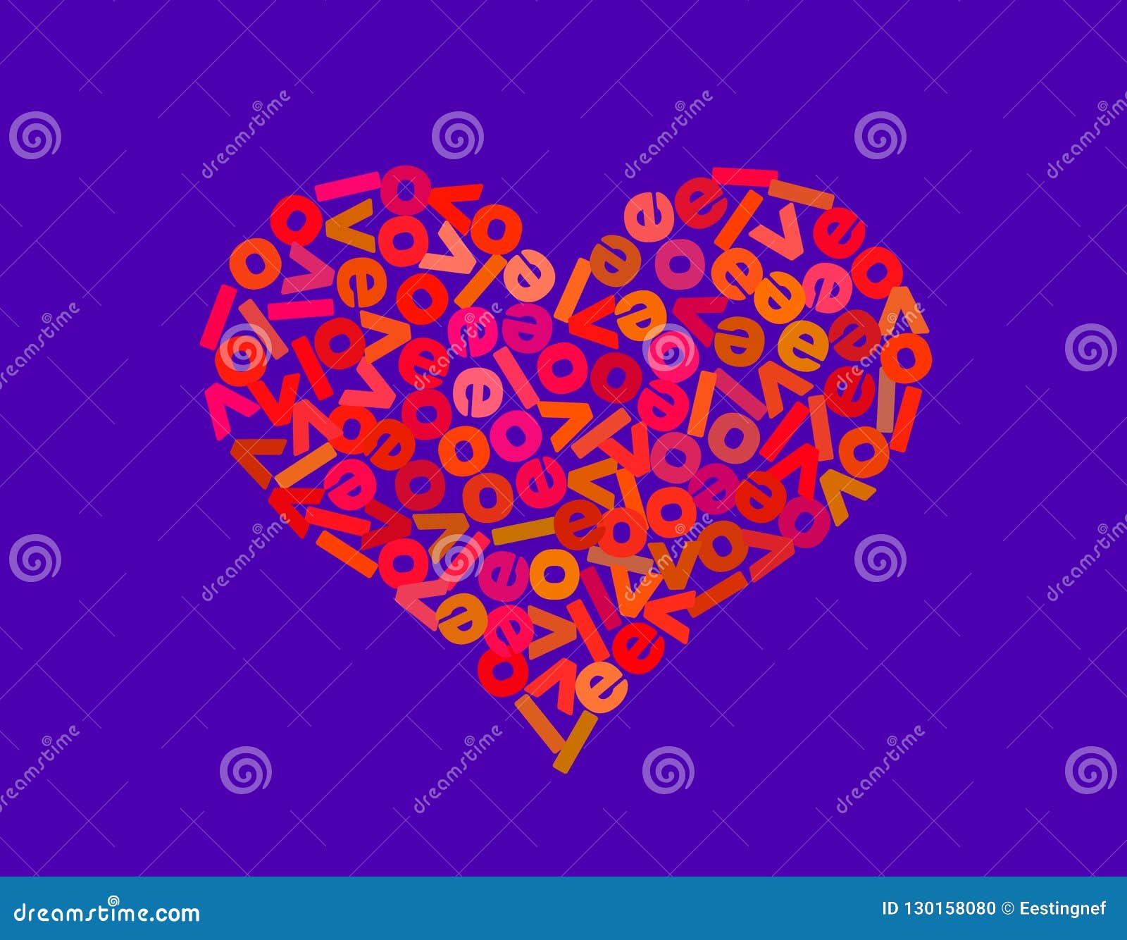 Heart Shape from Letters. Vector Illustration. Stock Vector ...