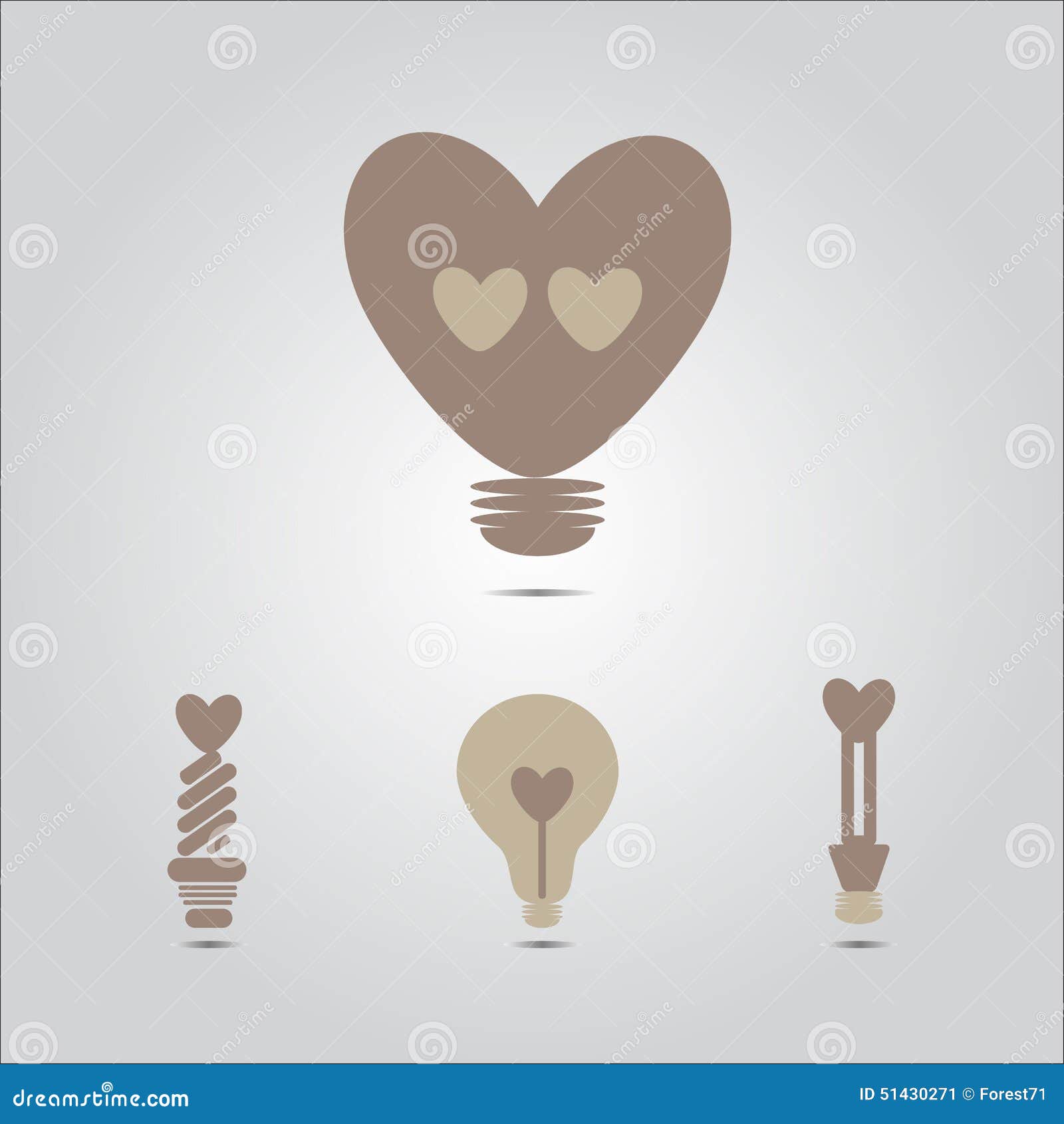 Heart Shape in a Light Bulb Stock Vector - Illustration of concept ...
