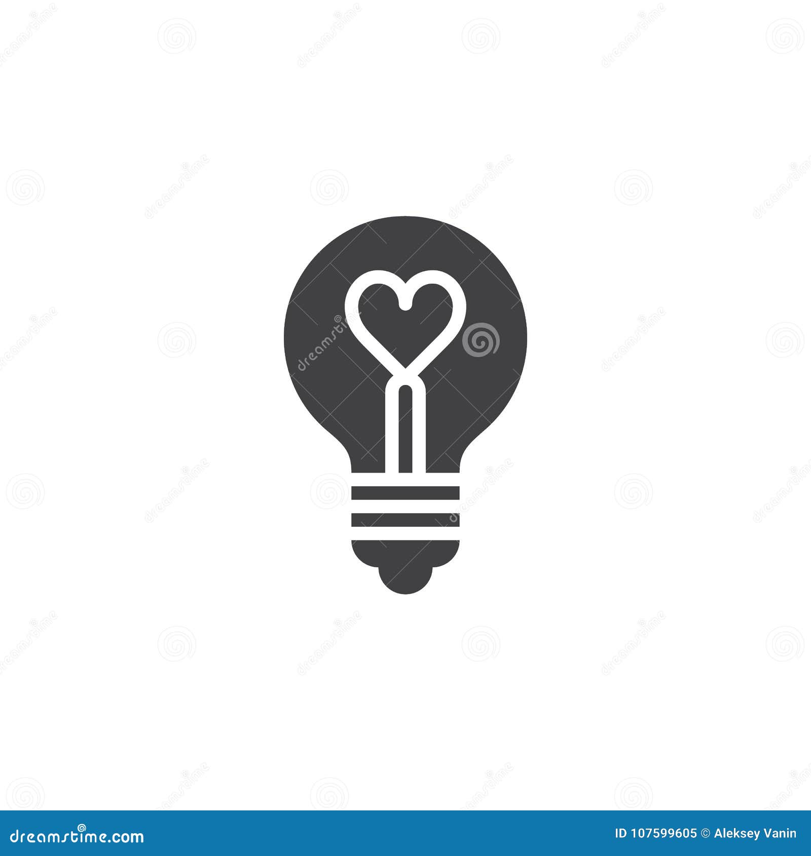 Heart Shape in a Light Bulb Icon Vector Stock Vector - Illustration of ...