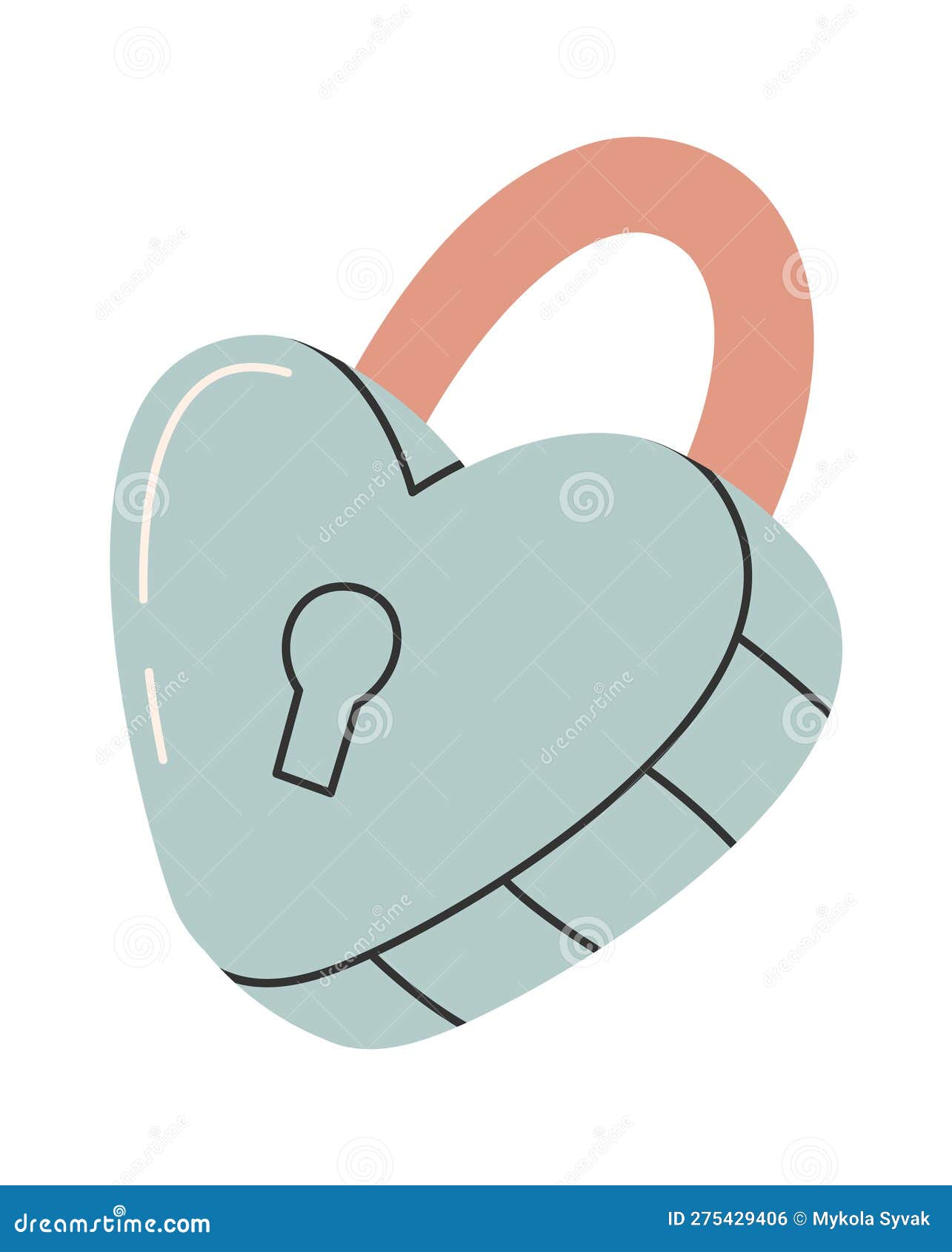 Heart Shape Lock stock vector. Illustration of safety - 275429406
