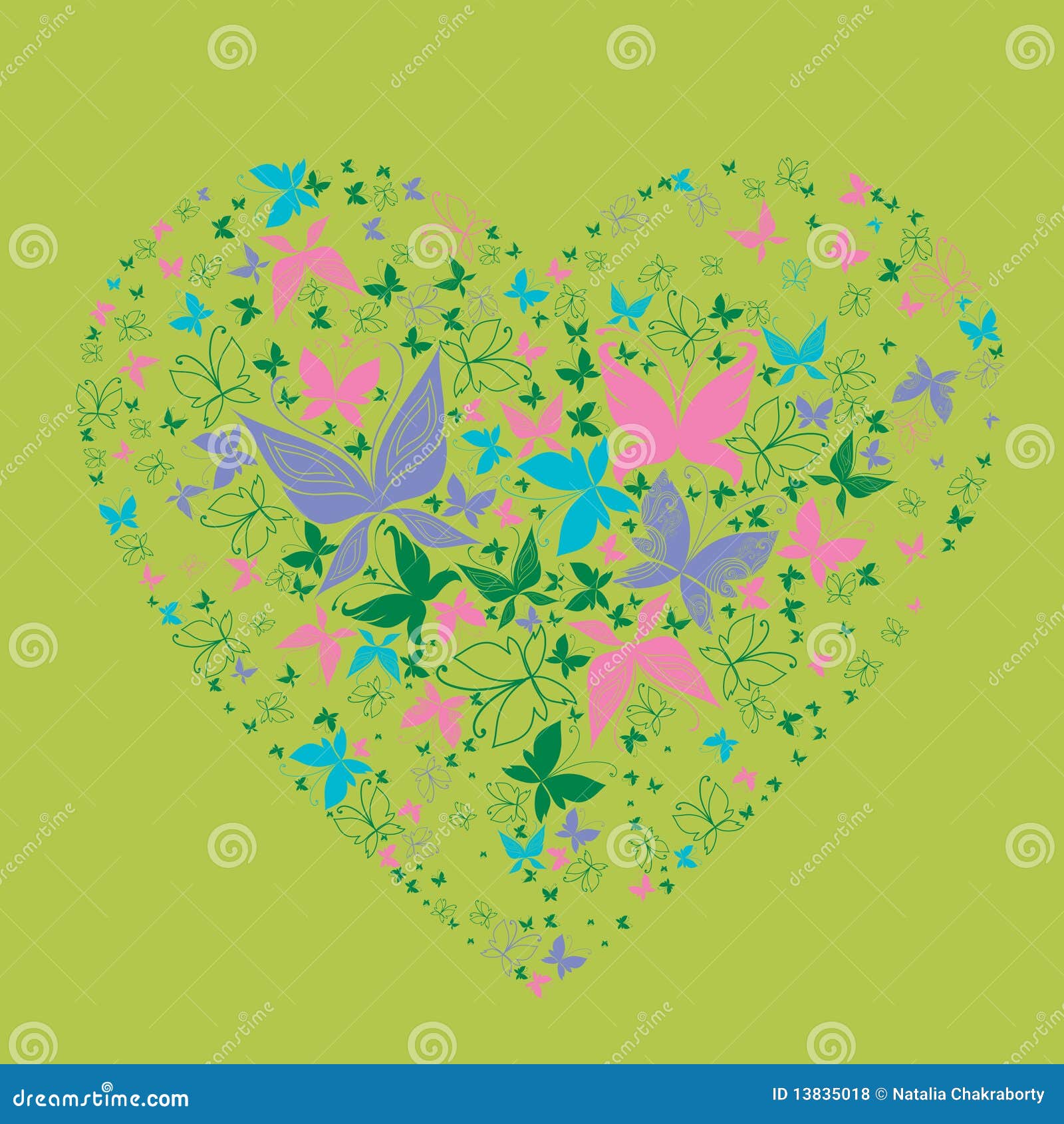 Heart Shape Made from Butterflies Stock Vector - Illustration of love ...