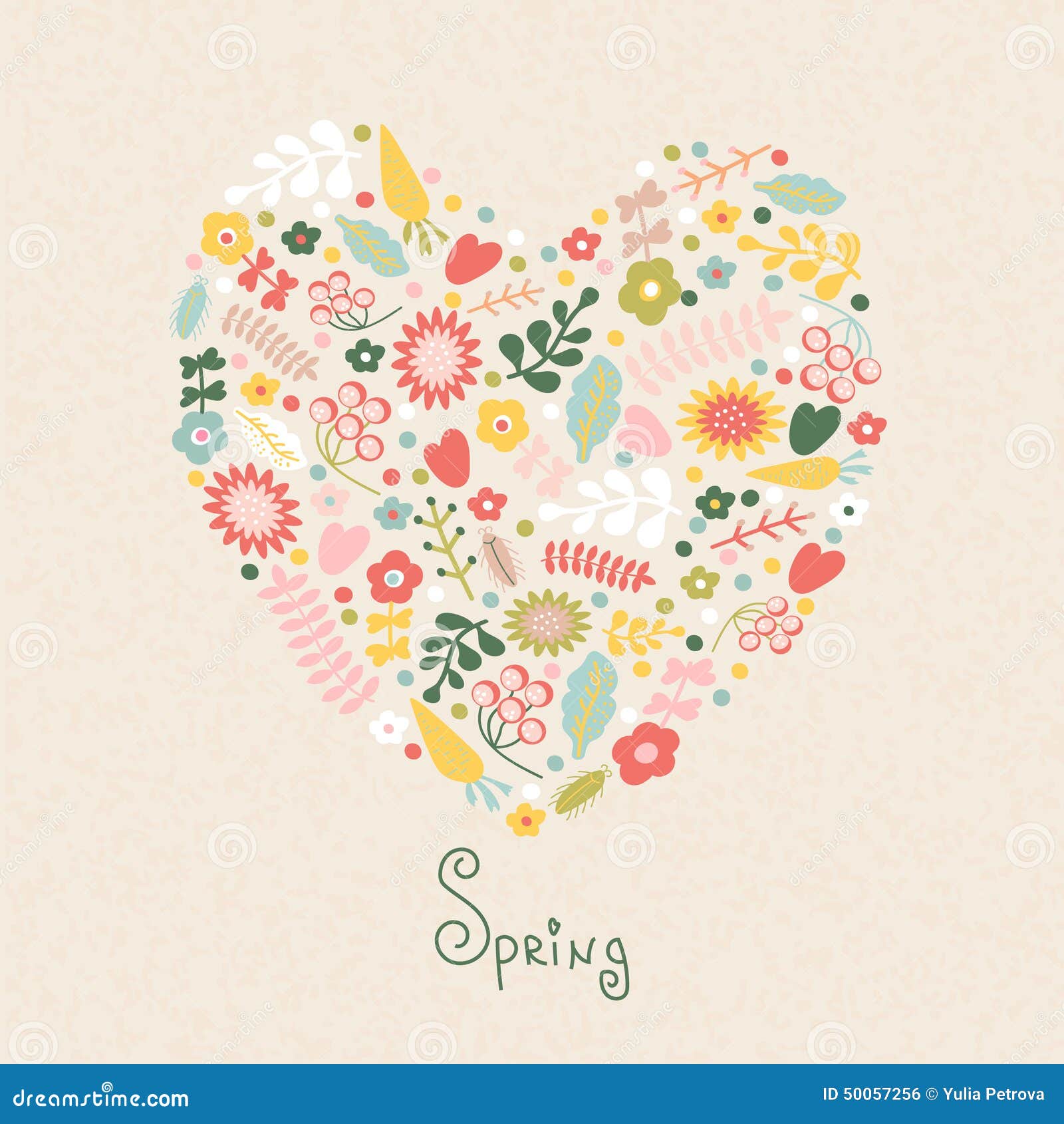 Heart Shape Made of Flowers Stock Vector - Illustration of element ...