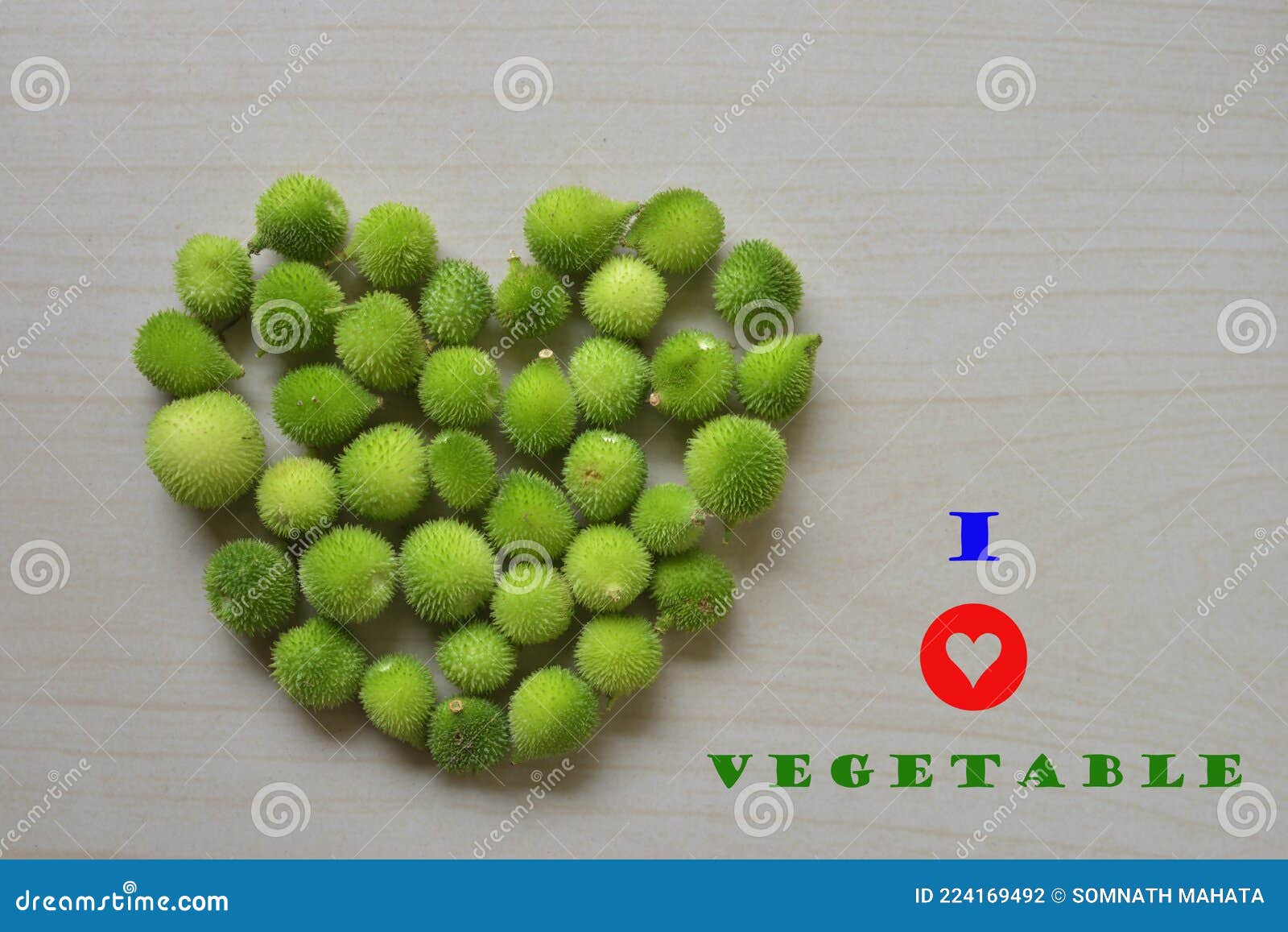 Heart Shape Made Form Spiny Gourd Vegetables . a Text I Love Vegetable ...